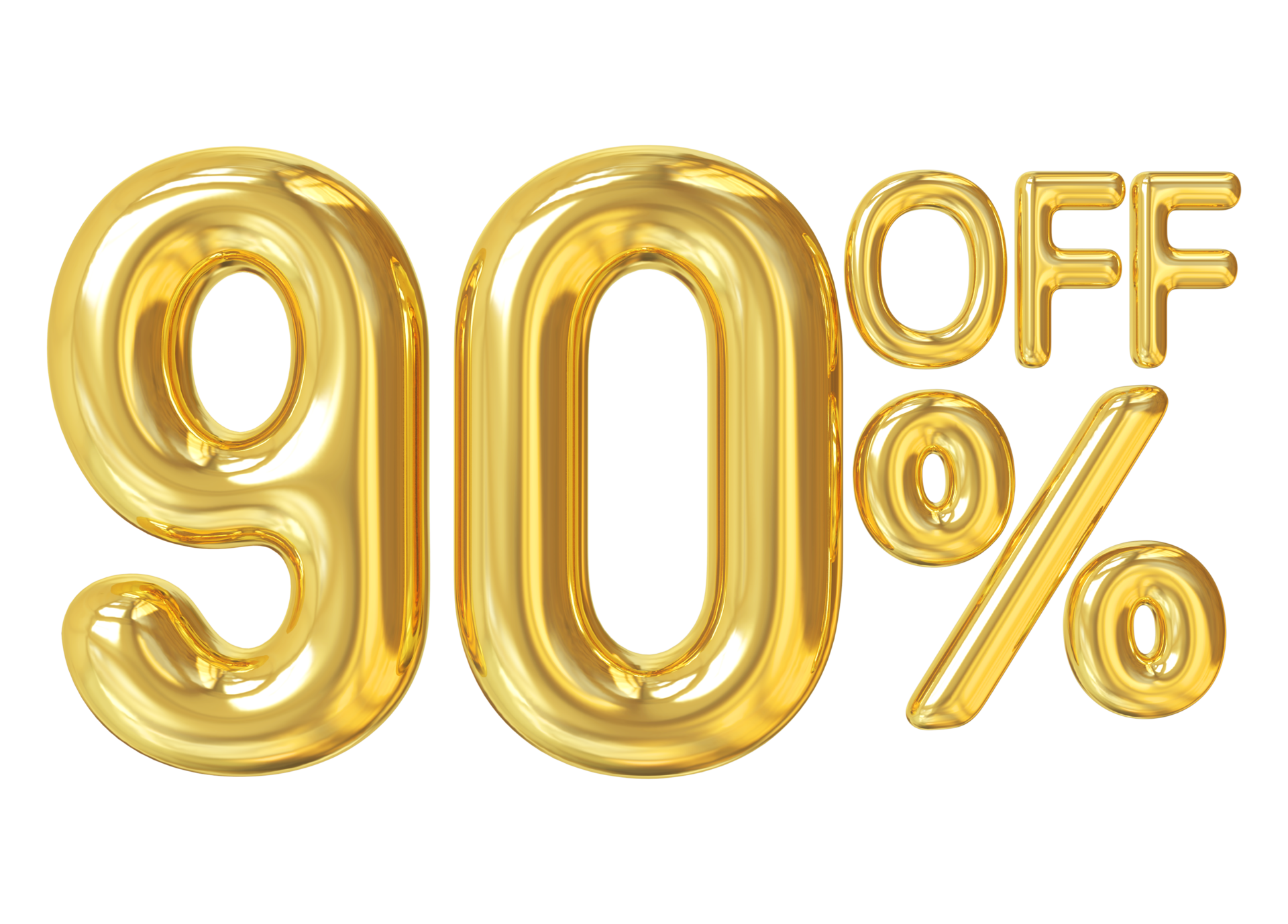 Number 90 Percent Golden Luxury 11297044 PNG