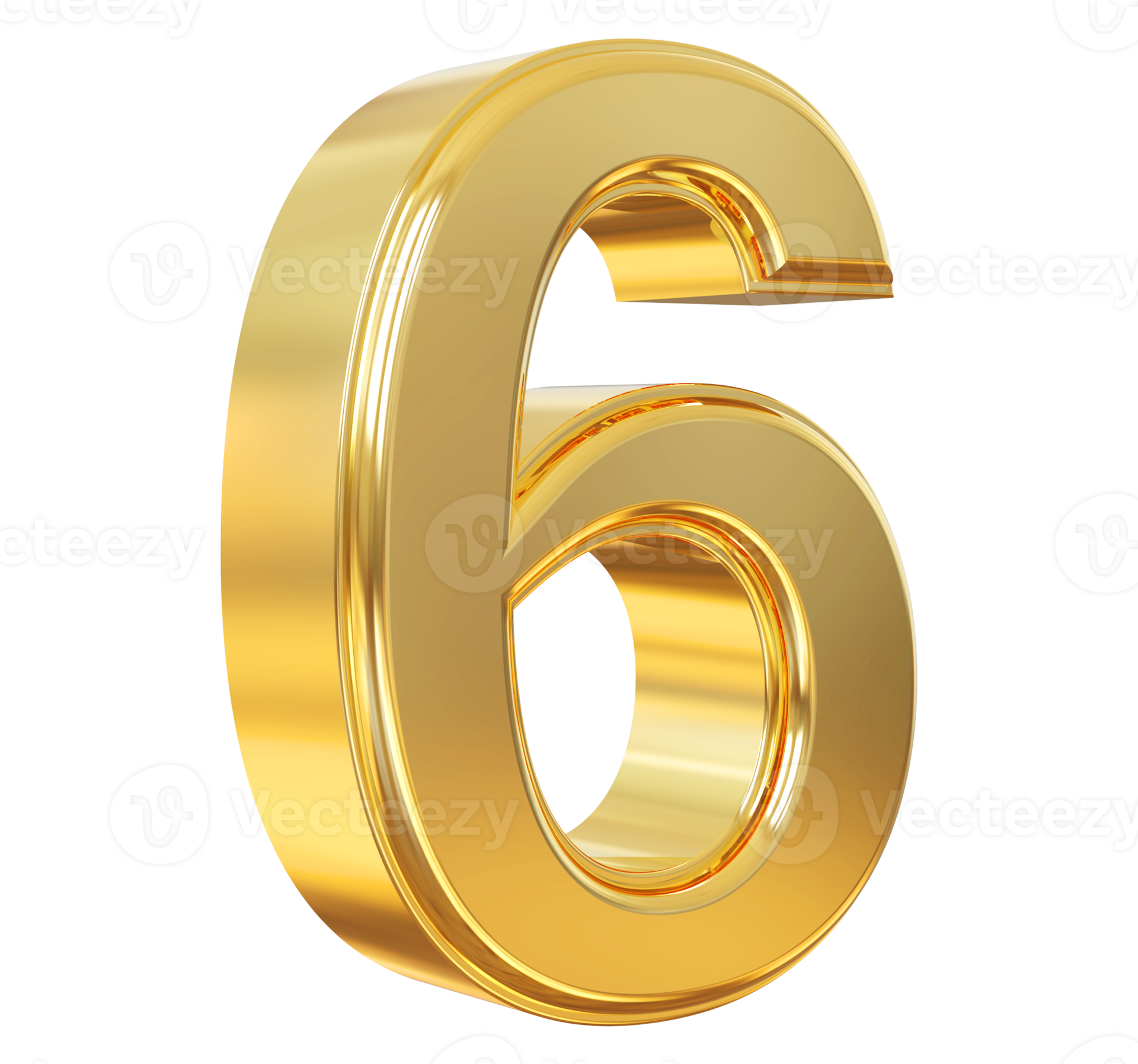 golden number 6 11297048 PNG