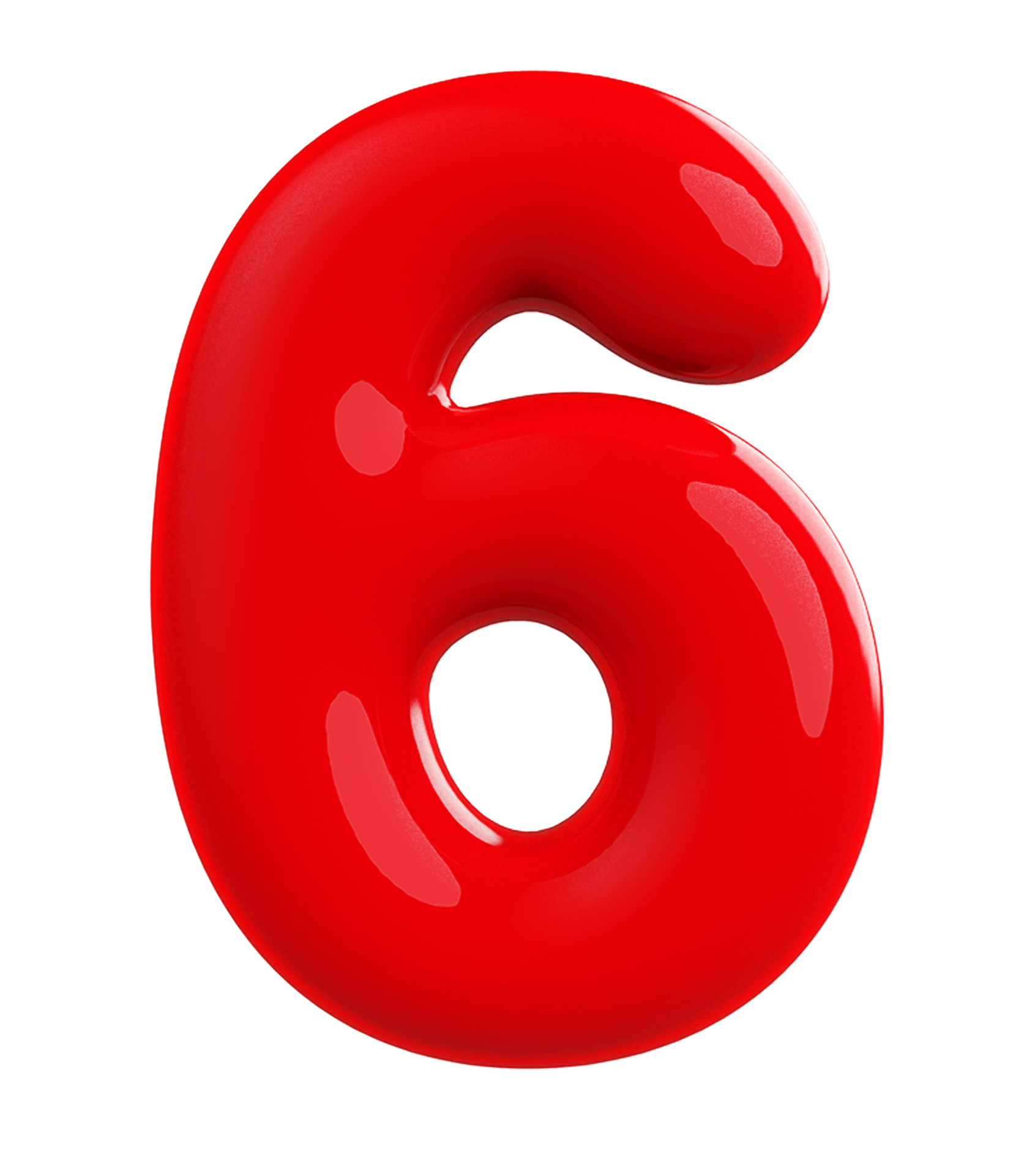 3d Red Number 6 11297071 PNG