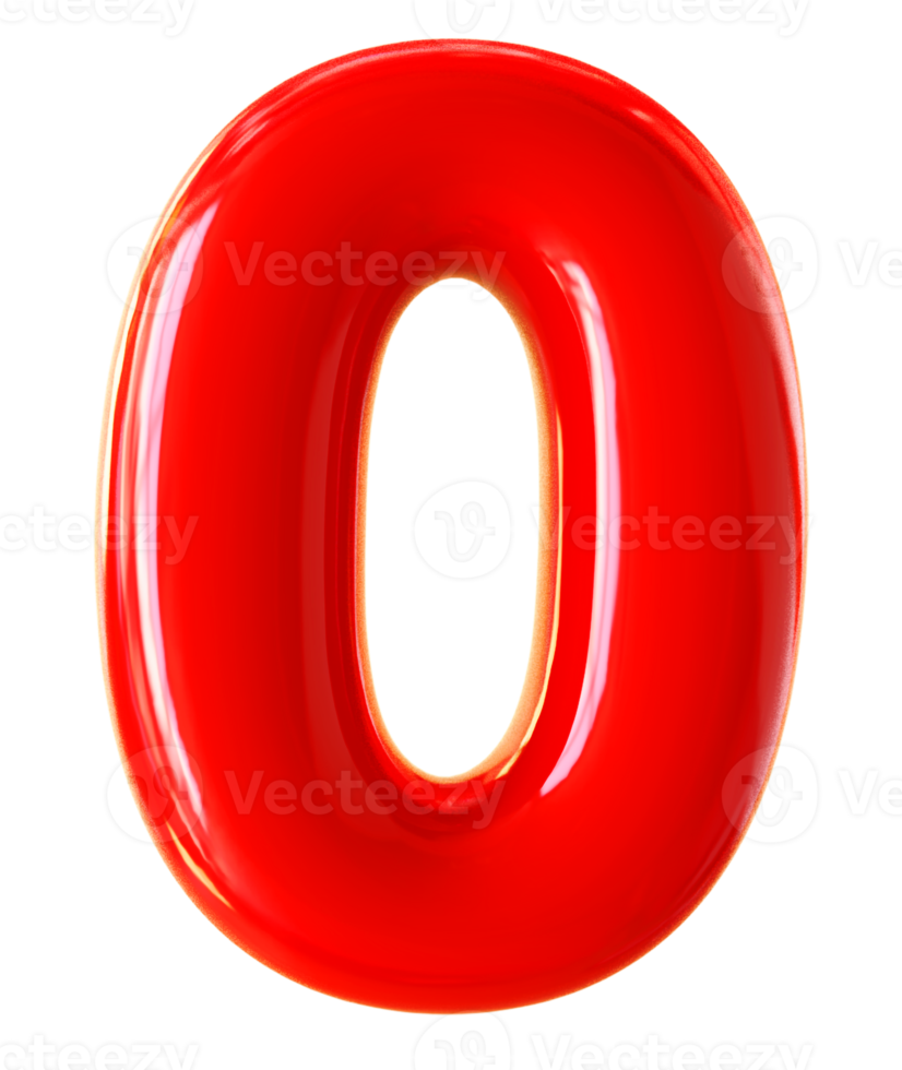 3d Numero 0 Rosso 11297079 PNG