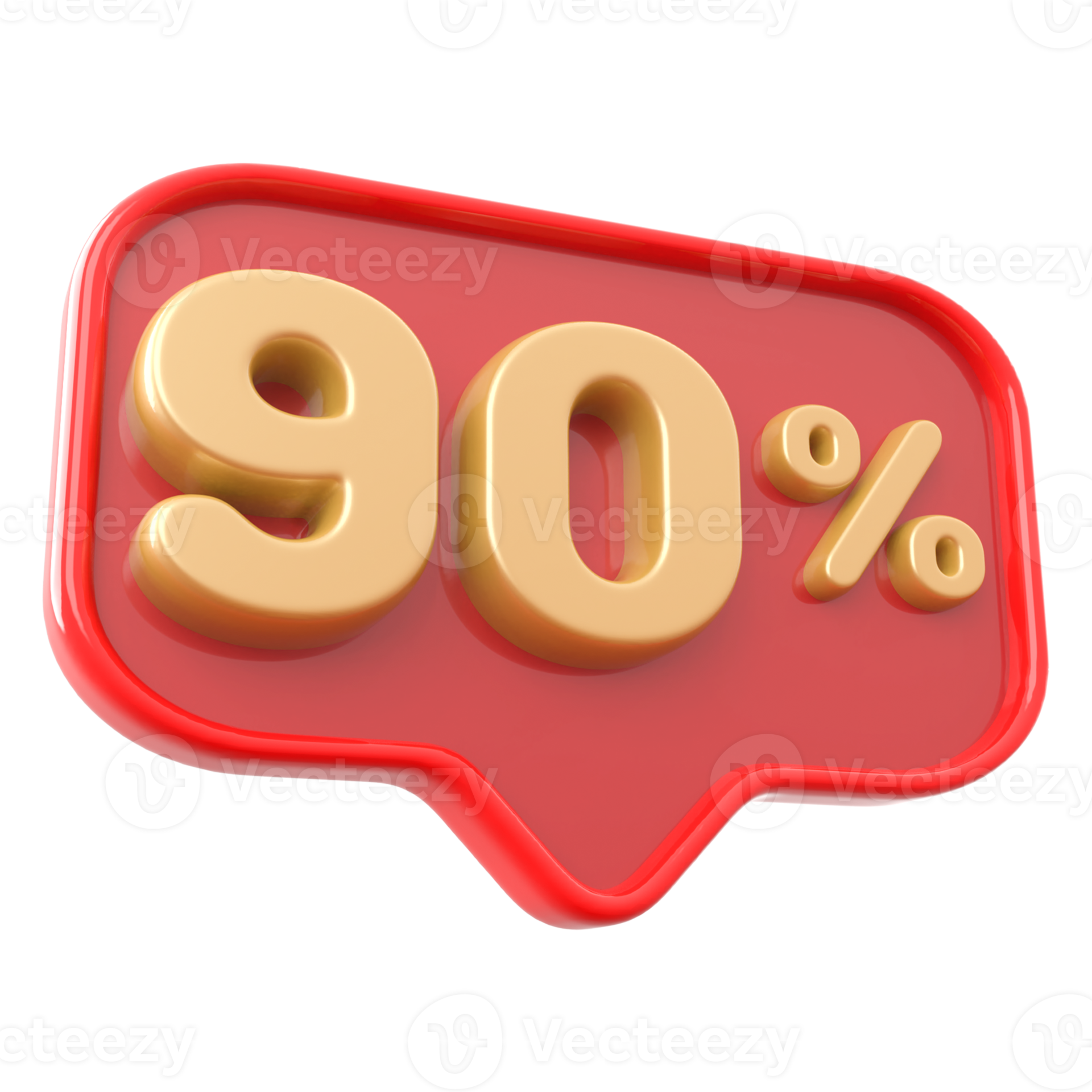 Icon number 90 percent 3d 11297108 PNG