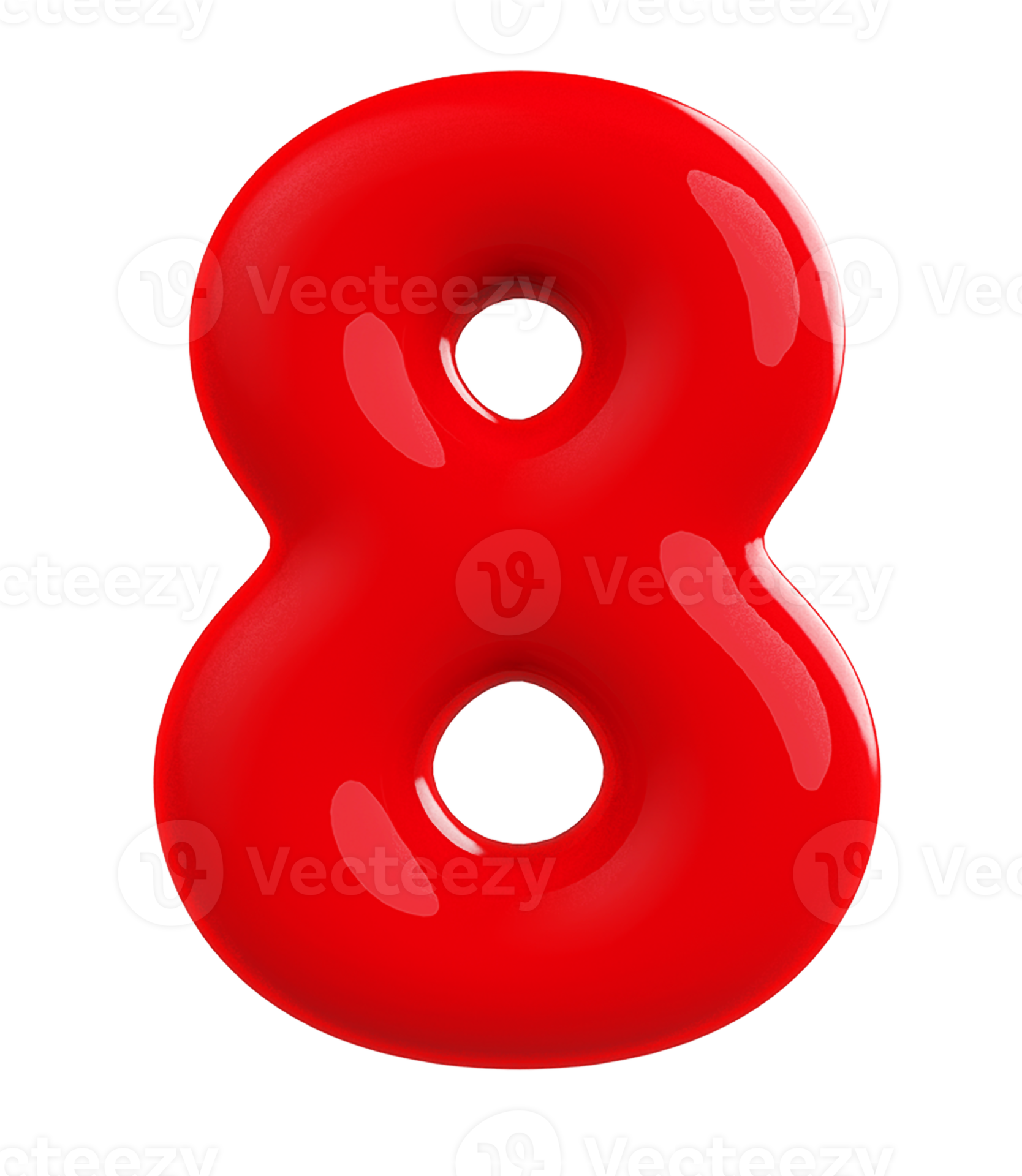 3d red number 8 11297566 PNG