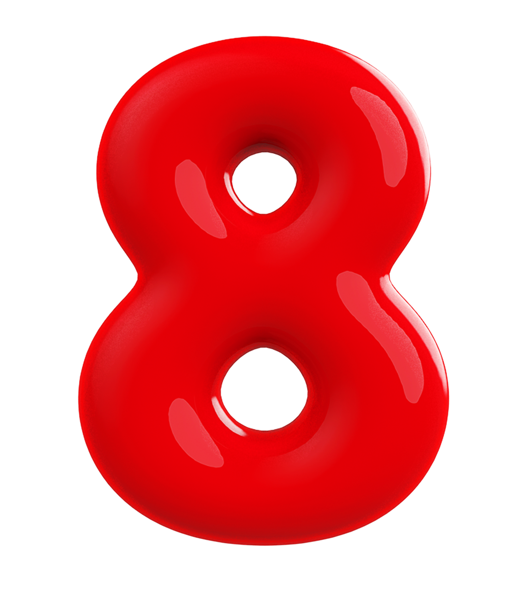 3d Red Number 8 11297566 PNG