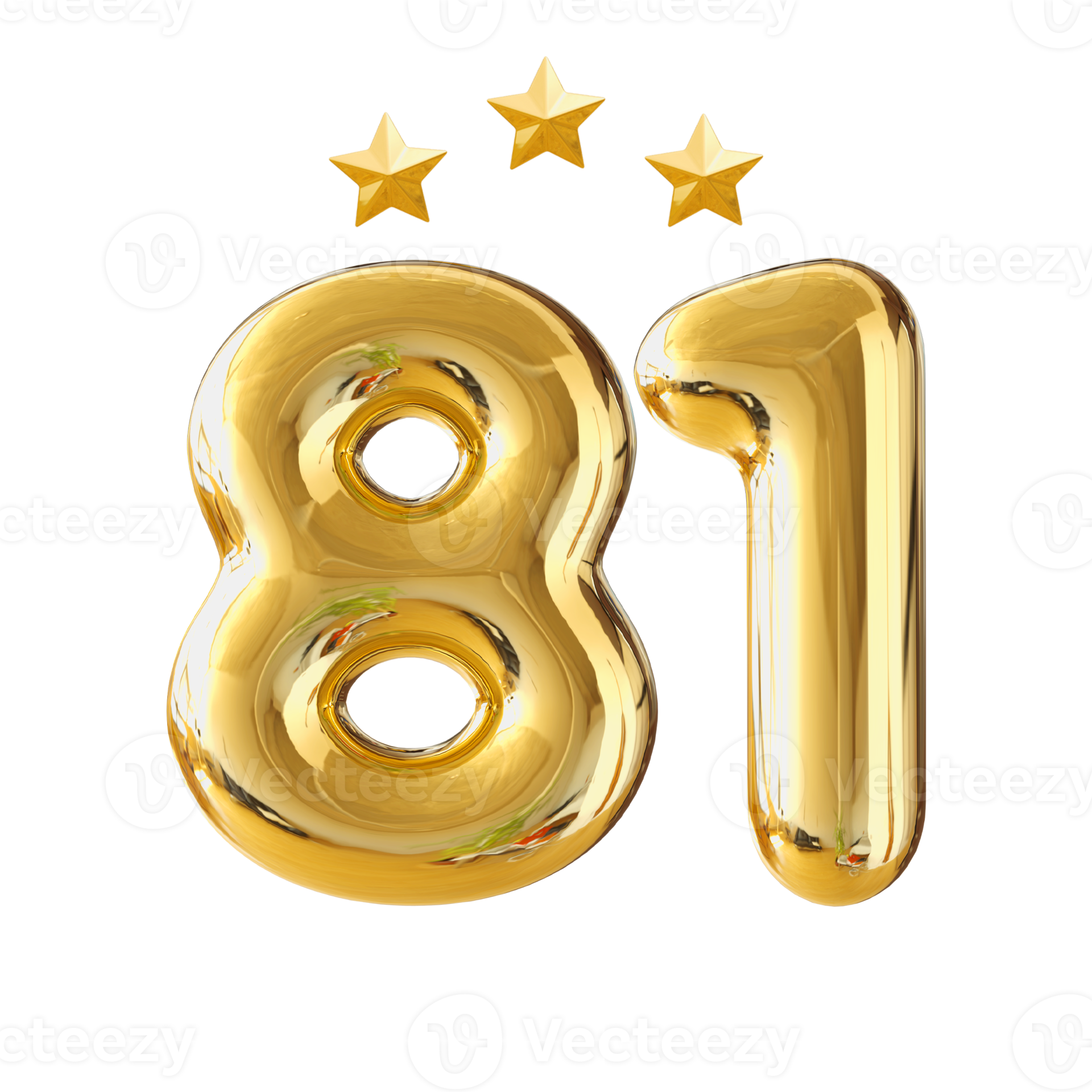 81-years-anniversary-number-11297634-png