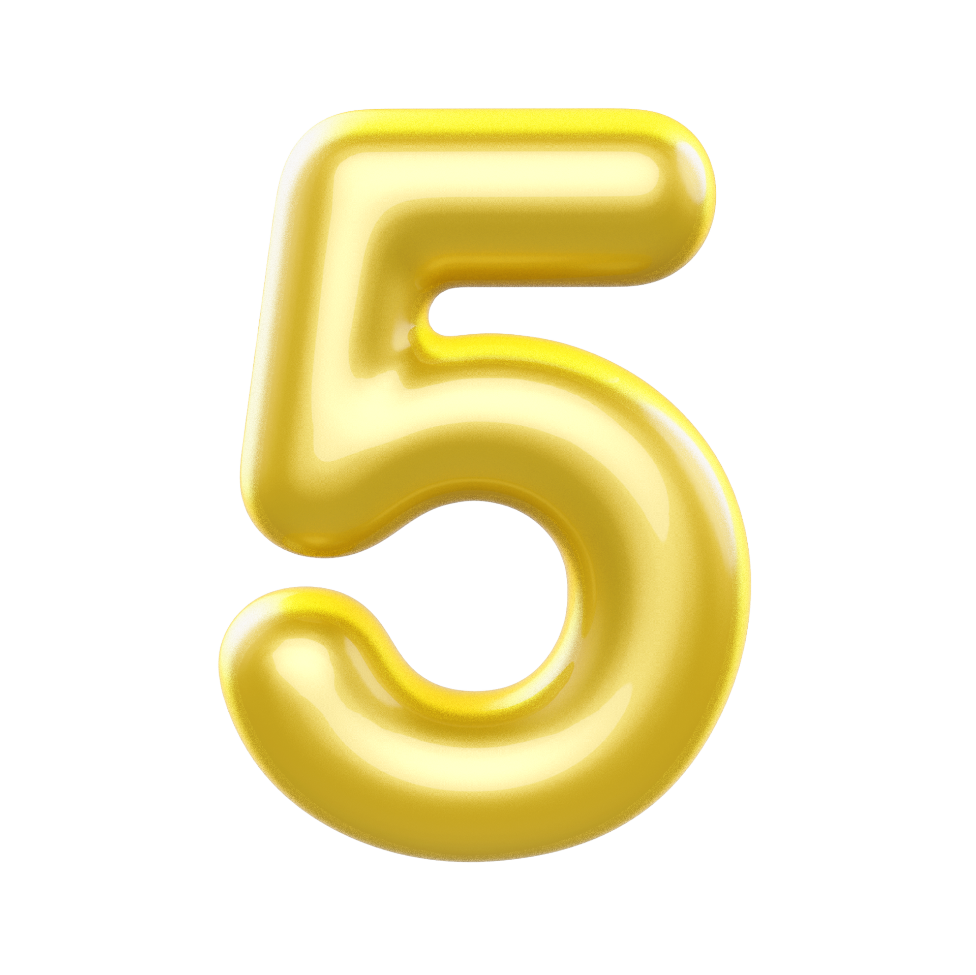 3d Número 5 Dorado 11297721 Png