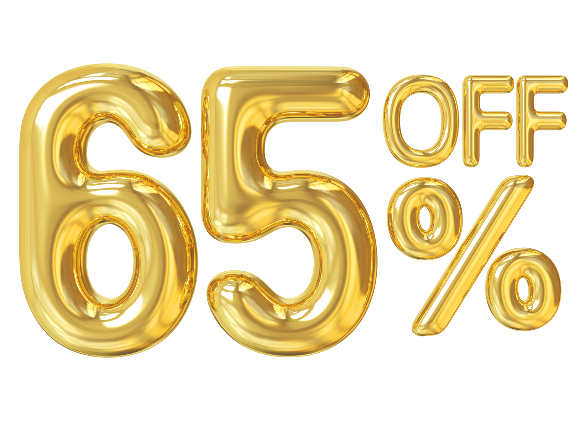 Number 65 Percent Golden Luxury 11298024 PNG
