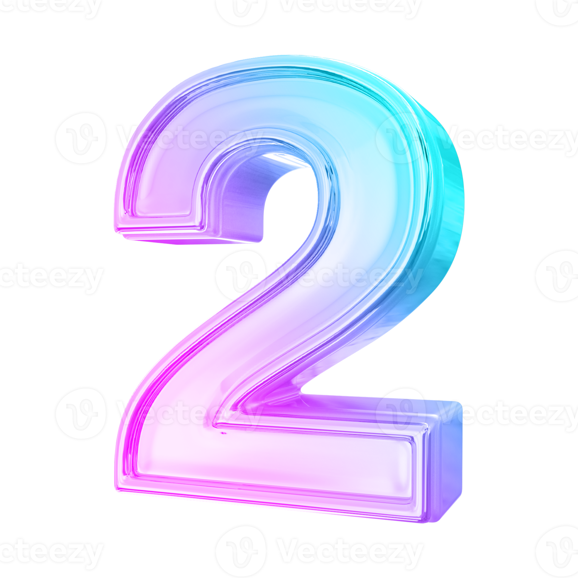 number 2 3d gradient 11298051 PNG