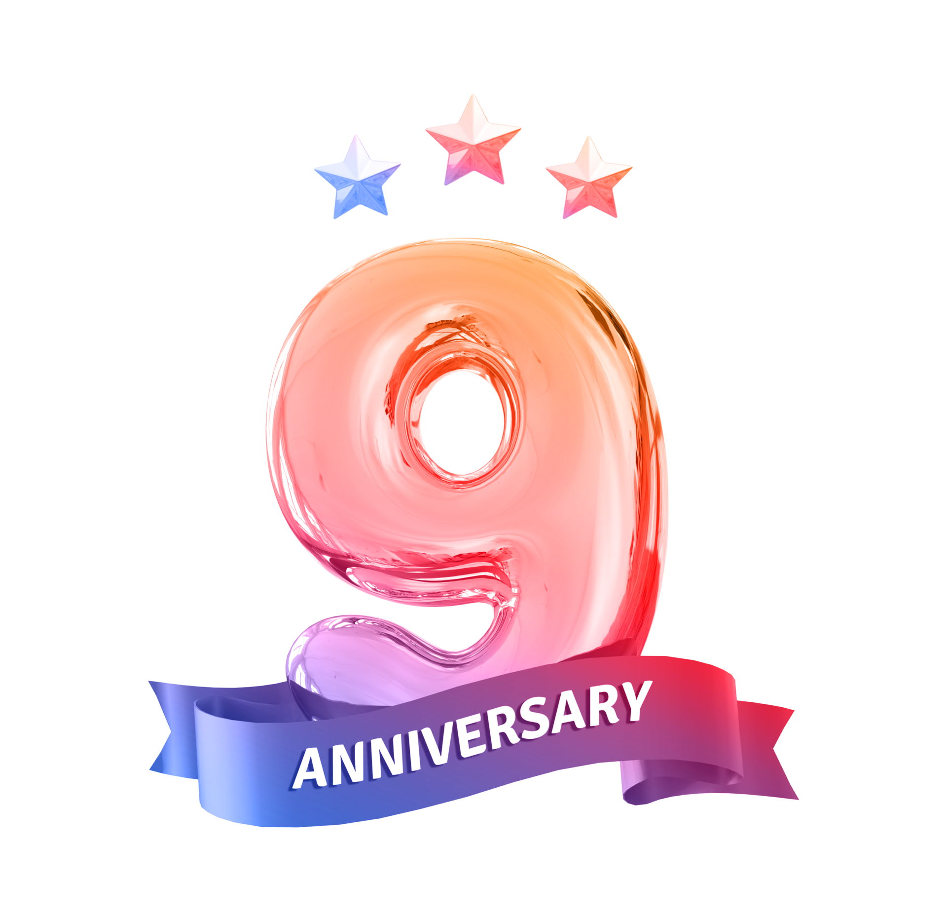 9 years anniversary number 11298084 PNG