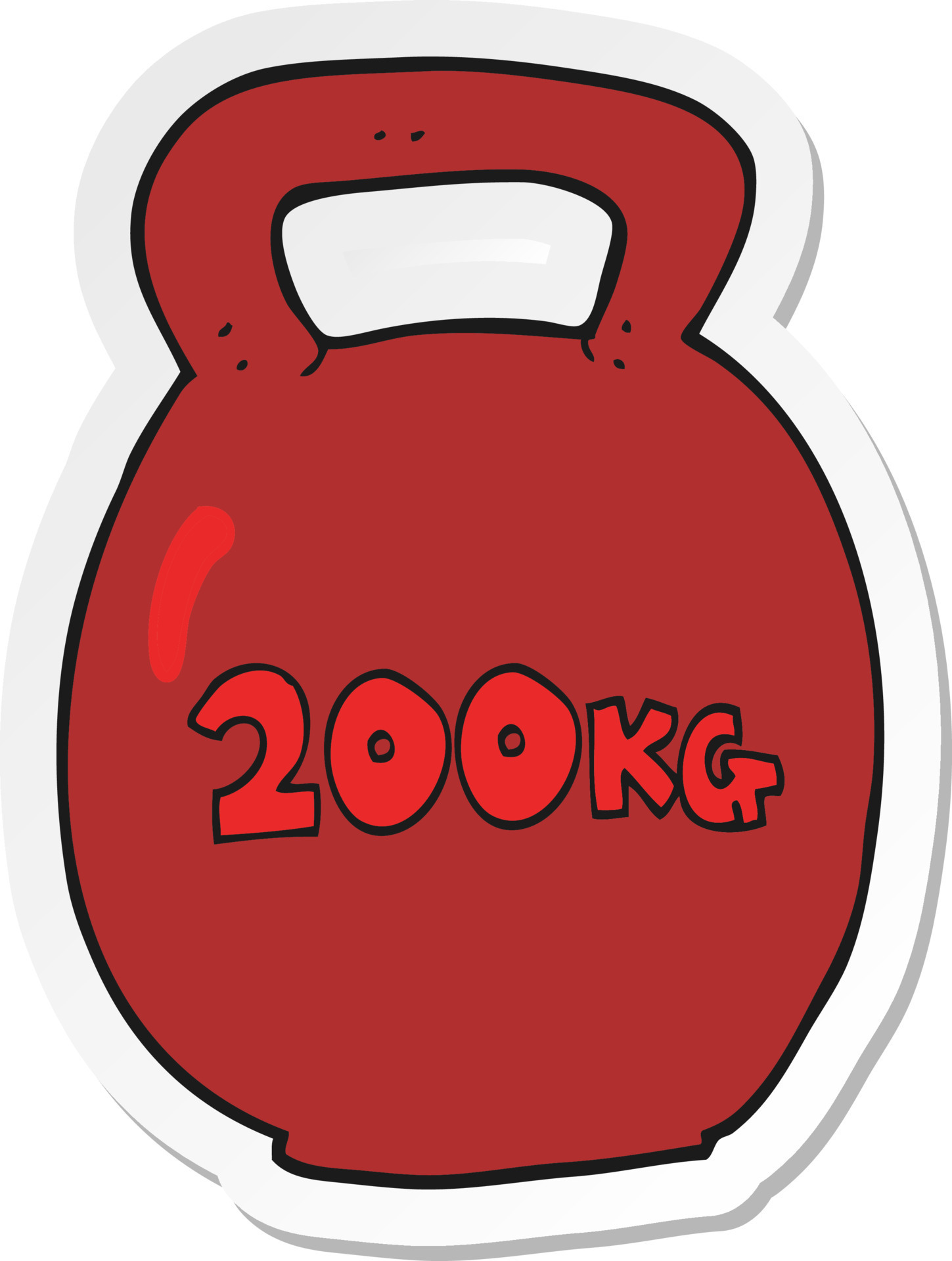 sticker of a cartoon 200kg kettle bell 11299003 Vector Art at Vecteezy