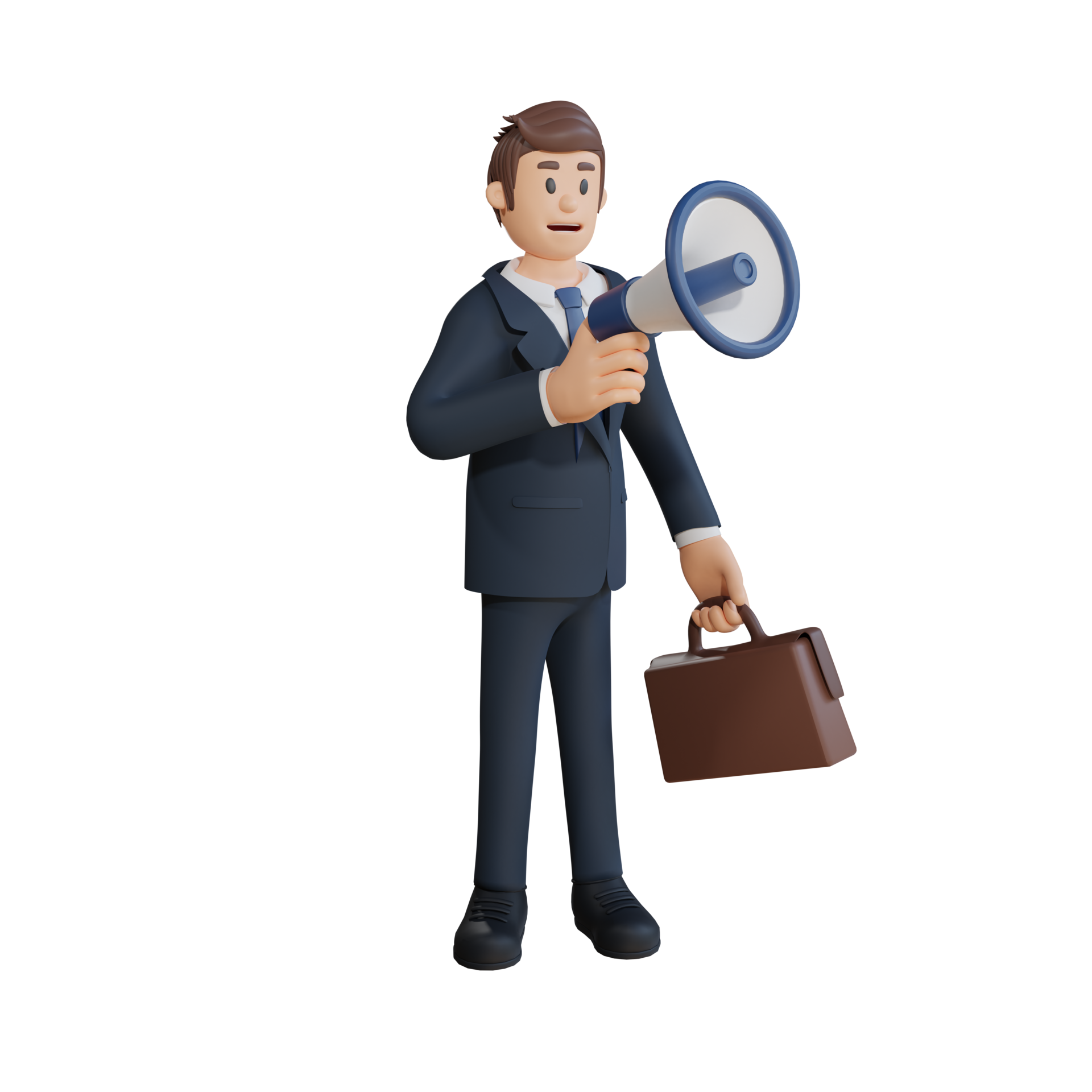 Businessman holding megaphone character 3d character illustration ... Businessman holding megaphone character 3d character illustration ...