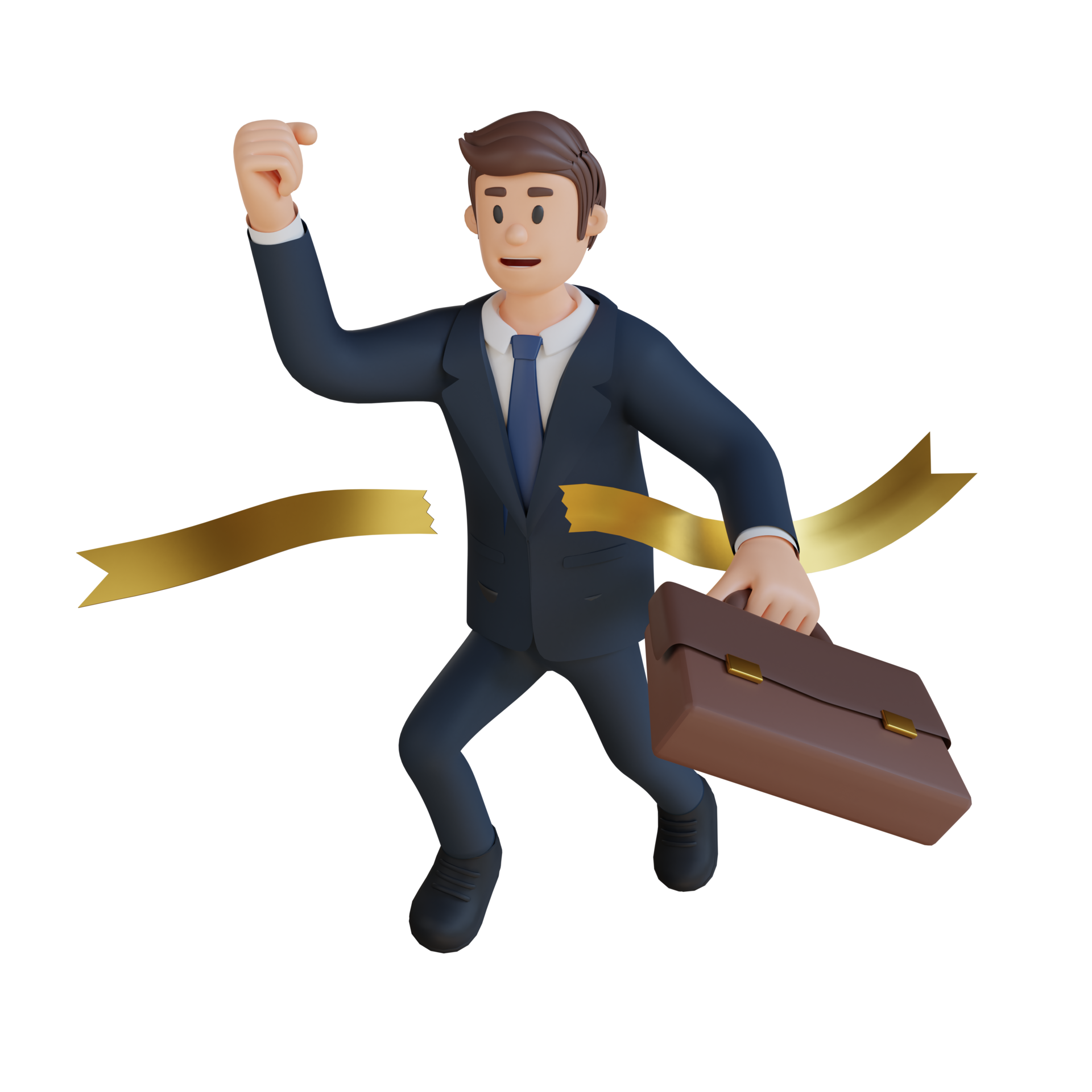 Free Businessman Running To The Finish Line Character 3d Character free-businessman-running-to-the-finish-line-character-3d-character