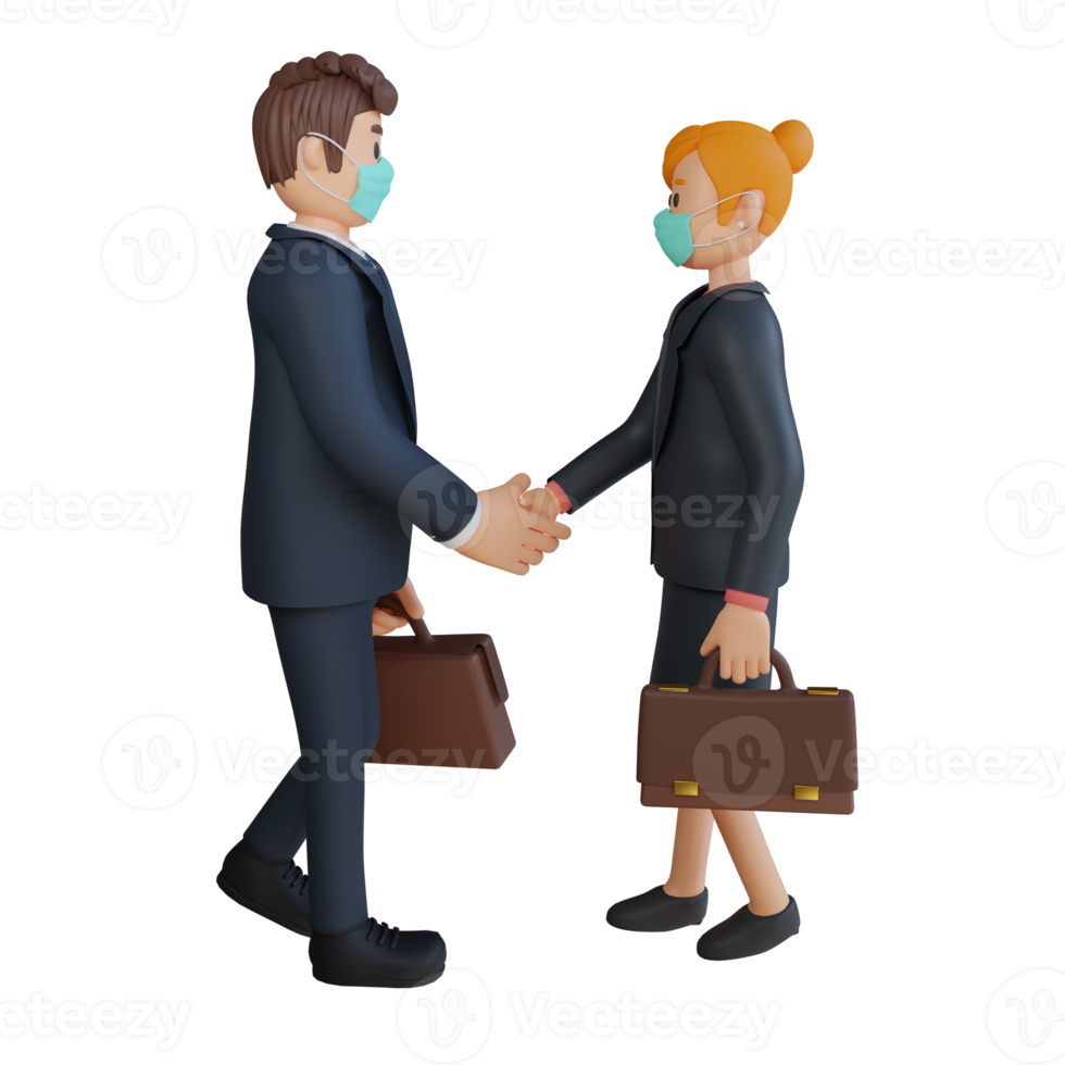 Businessman And Businesswoman Character Illustration 3d Rendering
