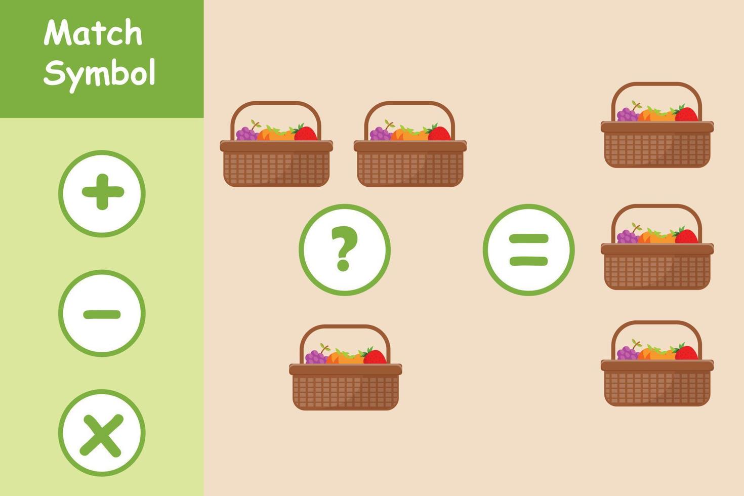 Juego De Contar Canasta De Frutas Para Niños Concepto De Rompecabezas Para Niños Ilustración