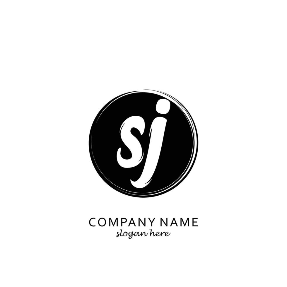 Initial SJ with black circle brush logo template 11300883 Vector Art at ... Initial SJ with black circle brush logo template 11300883 Vector Art at ...
