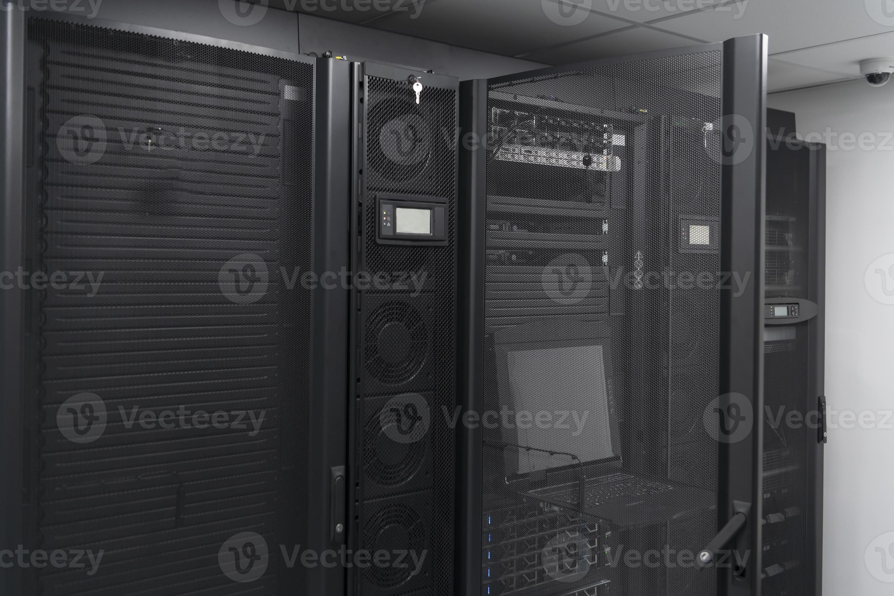 Data Center With Multiple Rows of Fully Operational Server Racks ...