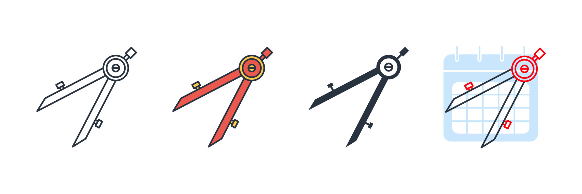 Compass Icon Logo Vector Illustration Compass Divider Symbol Template For Graphic And Web