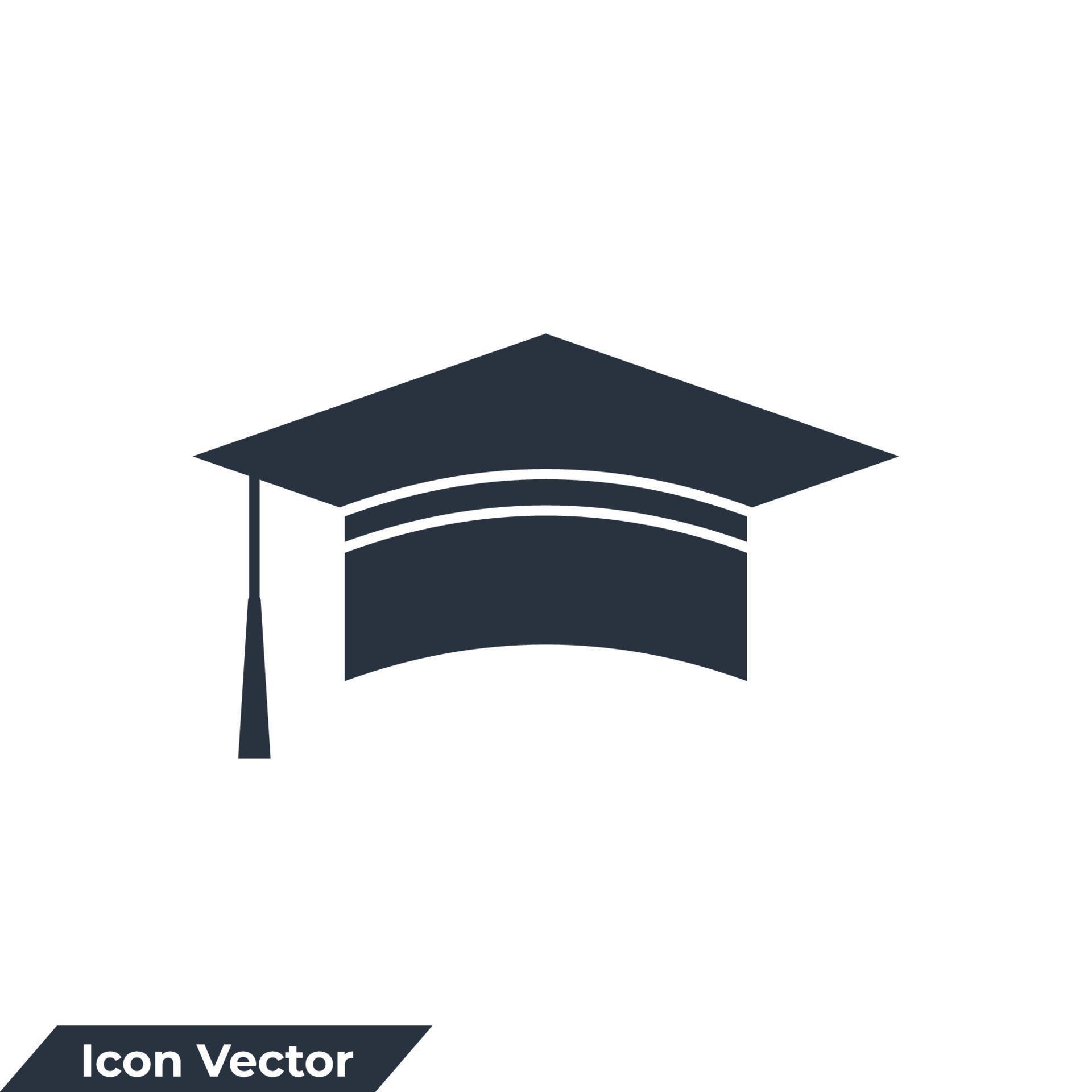 graduation cap icon logo vector illustration. Square academic cap ...
