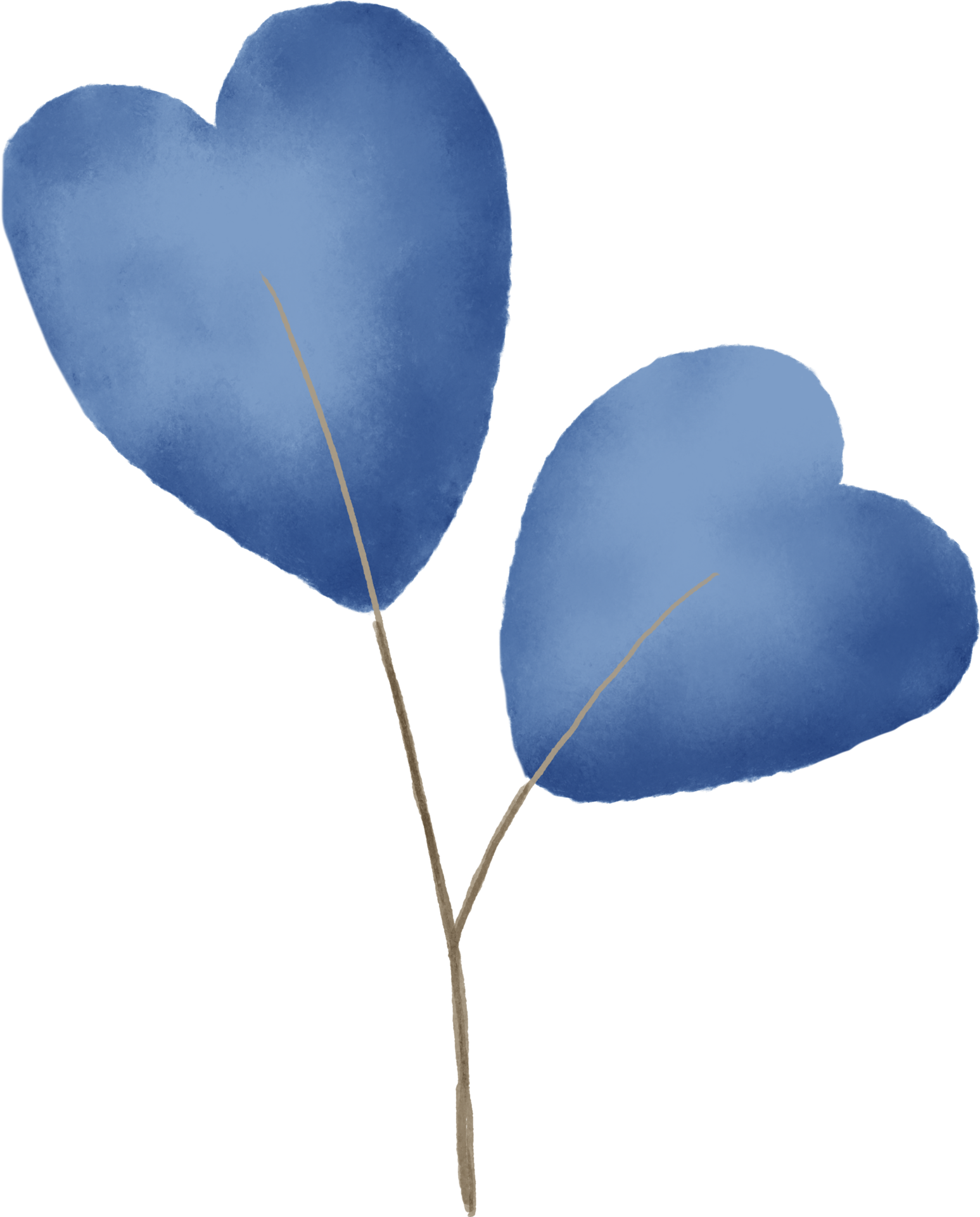 Blue Leaf Watercolor For Decoration Png