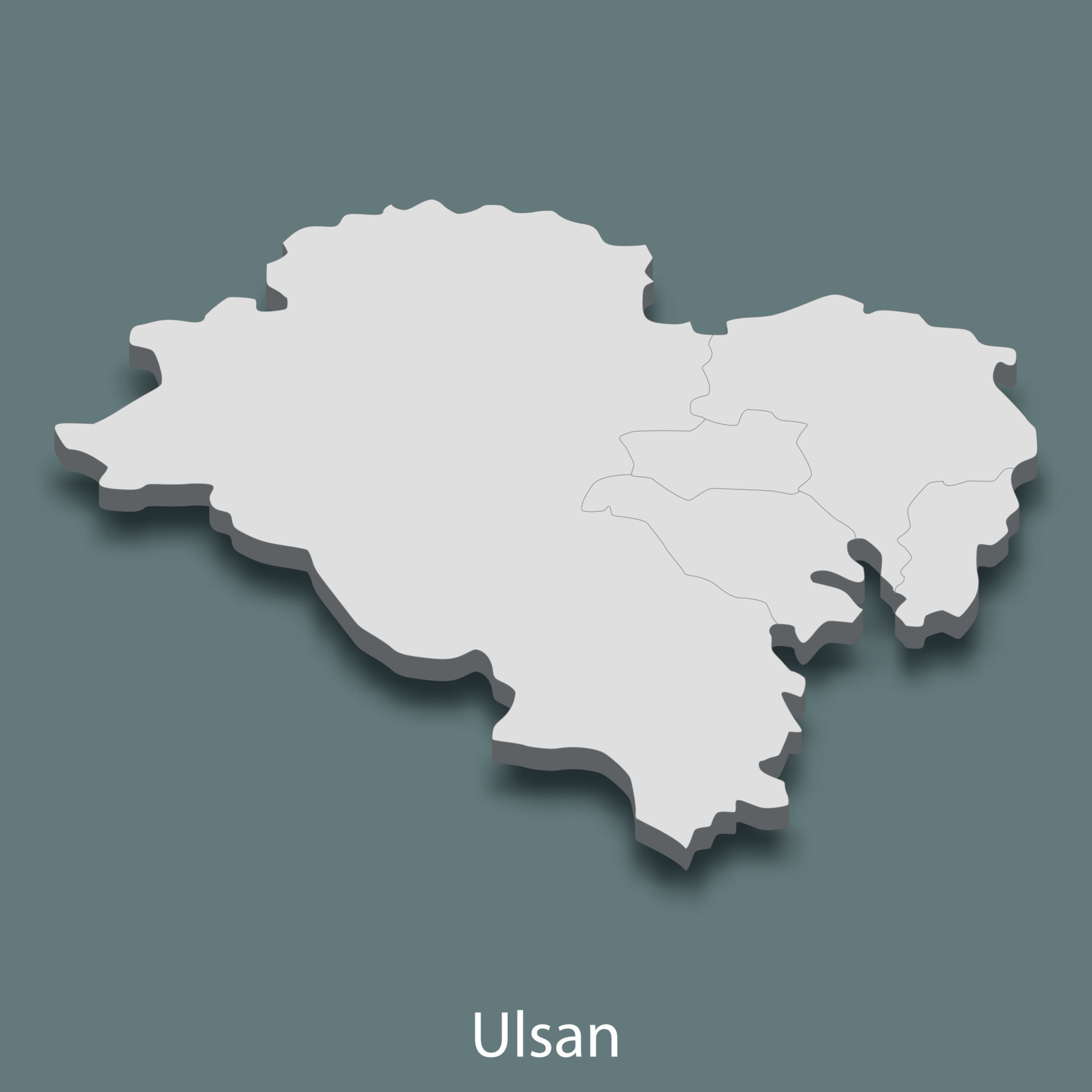 3d isometric map of Ulsan is a city of Korea 11309185 Vector Art at Vecteezy