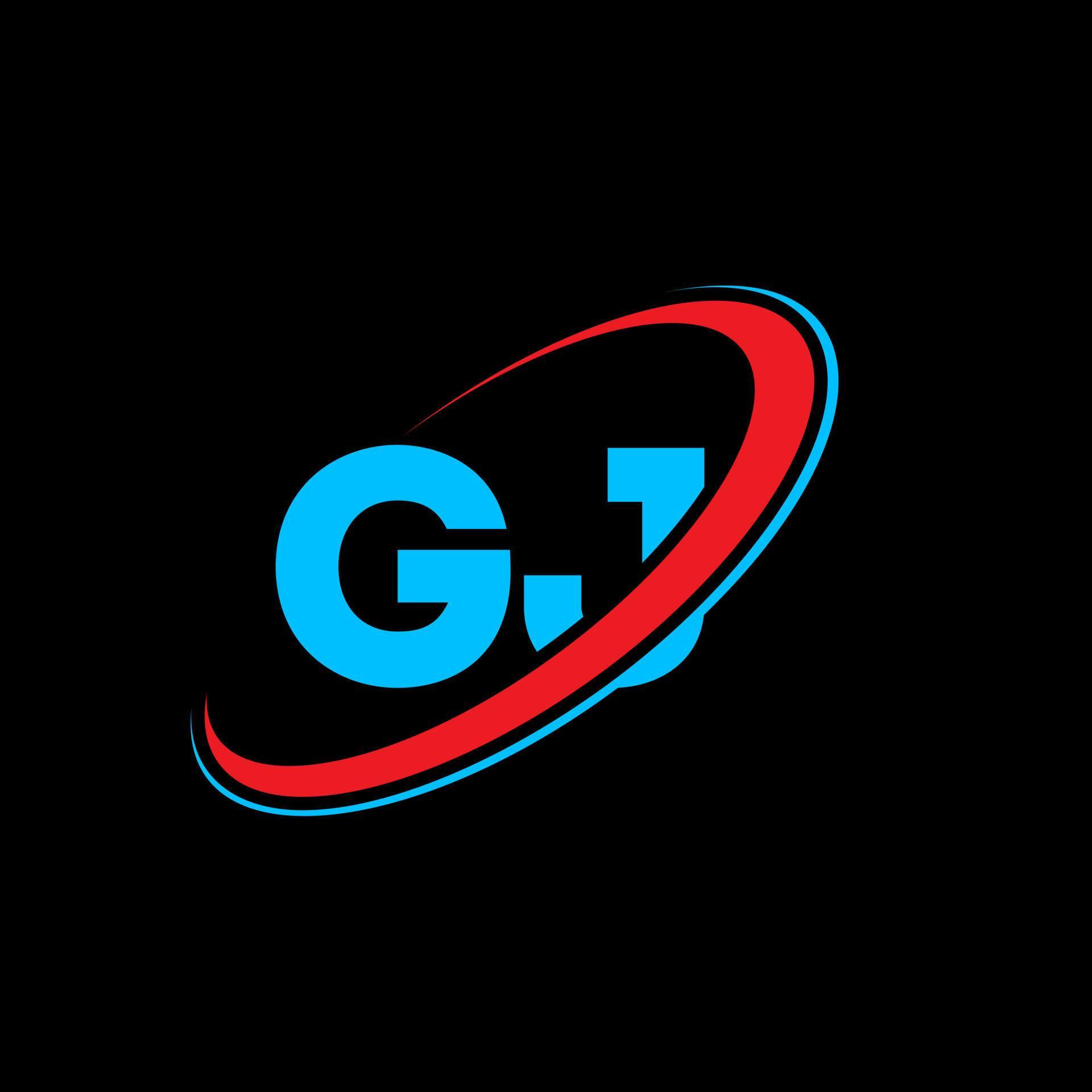 diseño del logotipo de la letra gj gj. letra inicial gj círculo ...
