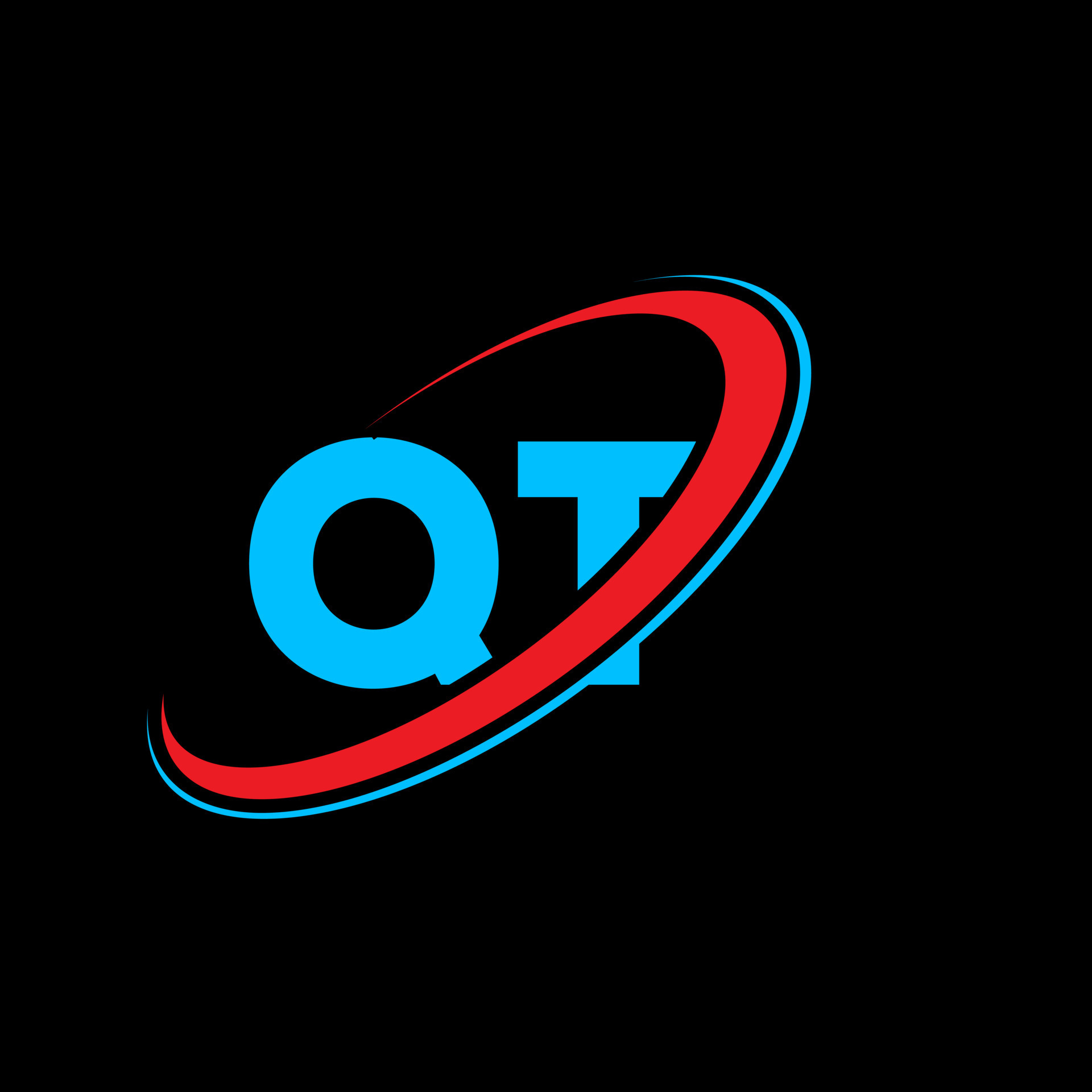diseño del logotipo de la letra qt qt. letra inicial qt círculo ...