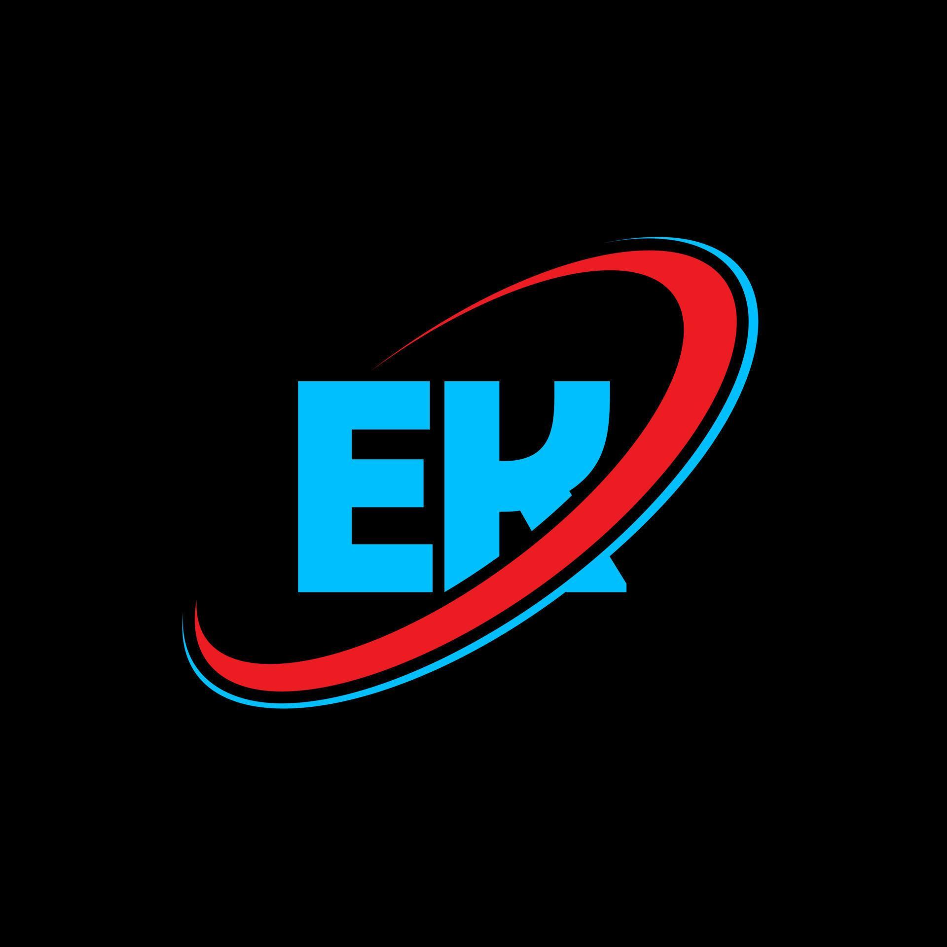 diseño del logotipo de la letra ek ek. letra inicial ek círculo vinculado en mayúsculas logo ...