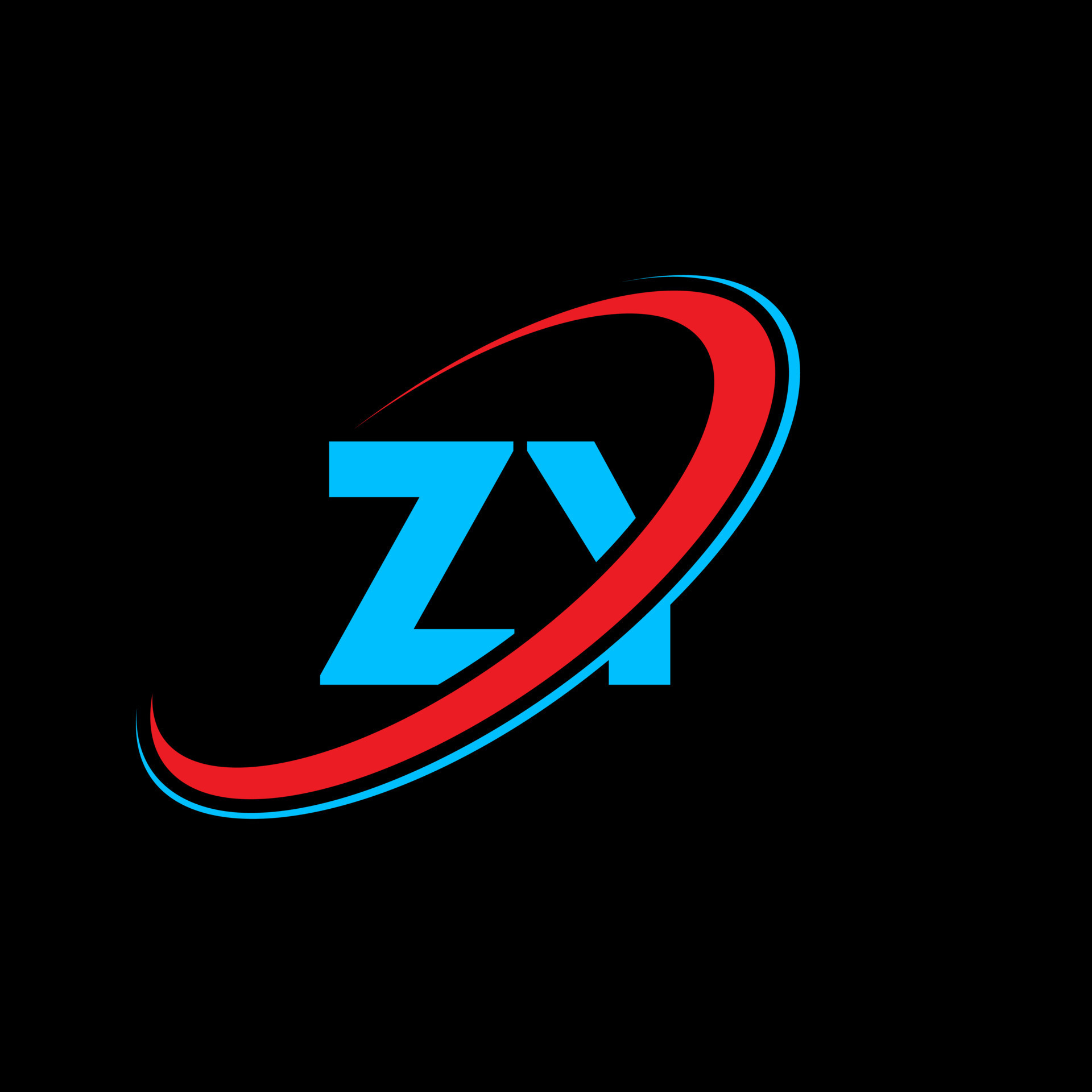 logotipo de zy. diseño zy. letra zy azul y roja. diseño del logotipo de la letra zy. letra ...