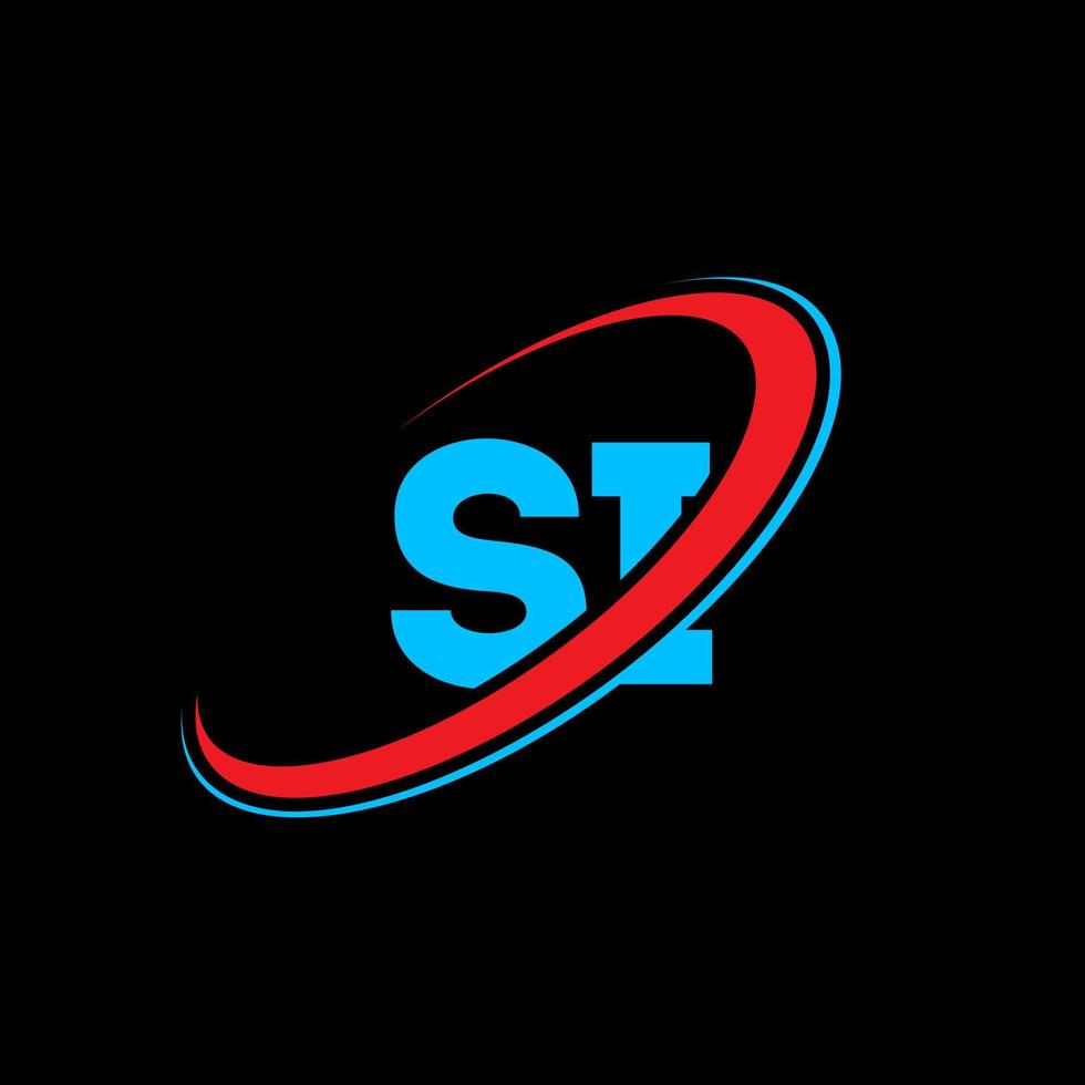 Si S I Letter Logo Design Initial Letter Si Linked Circle Uppercase Monogram Logo Red And Blue