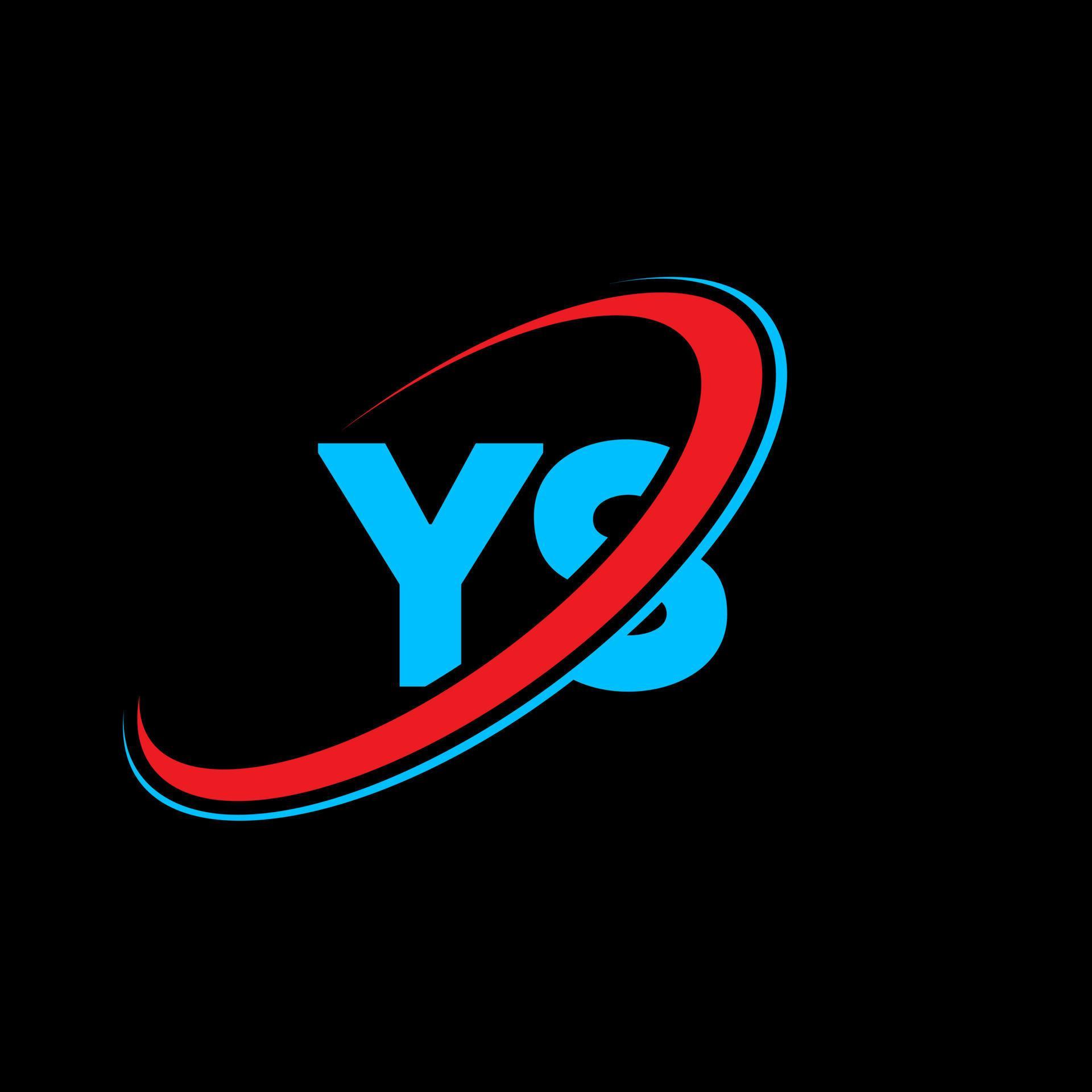 YS Y S letter logo design. Initial letter YS linked circle uppercase monogram logo red and blue ...