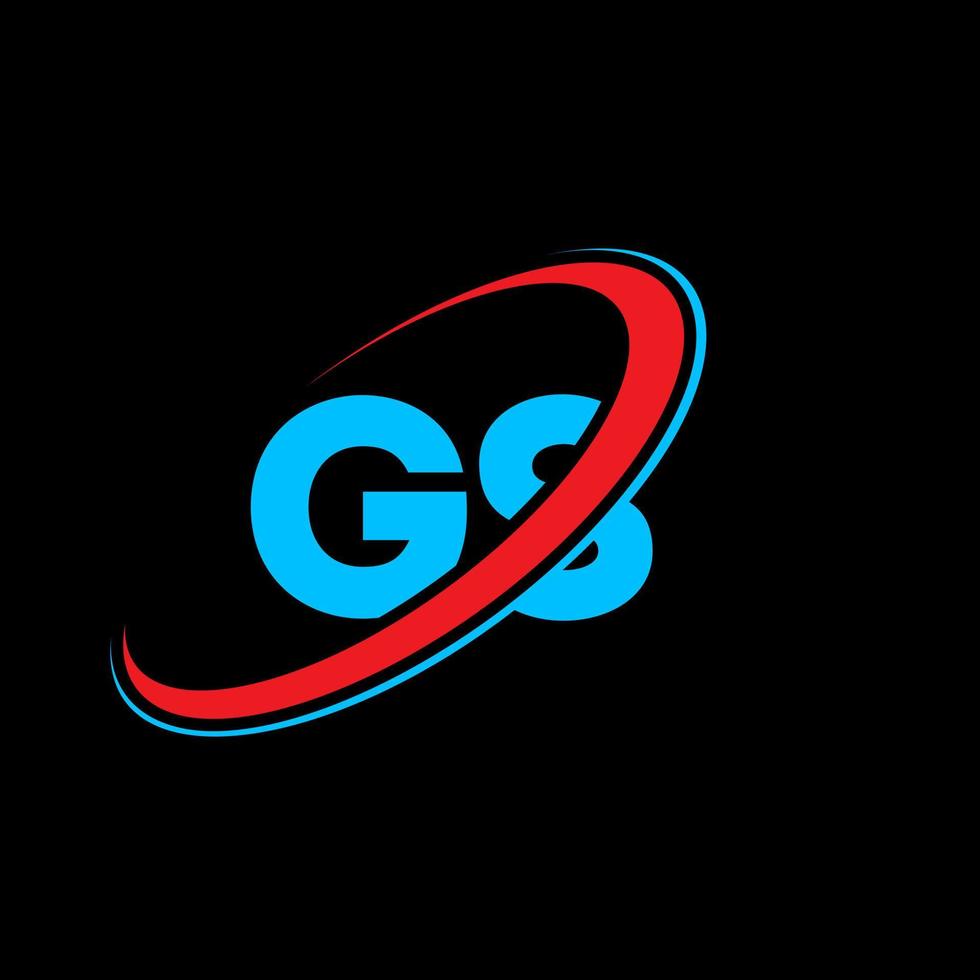 Gs G S Letter Logo Design Initial Letter Gs Linked Circle Uppercase Monogram Logo Red And Blue