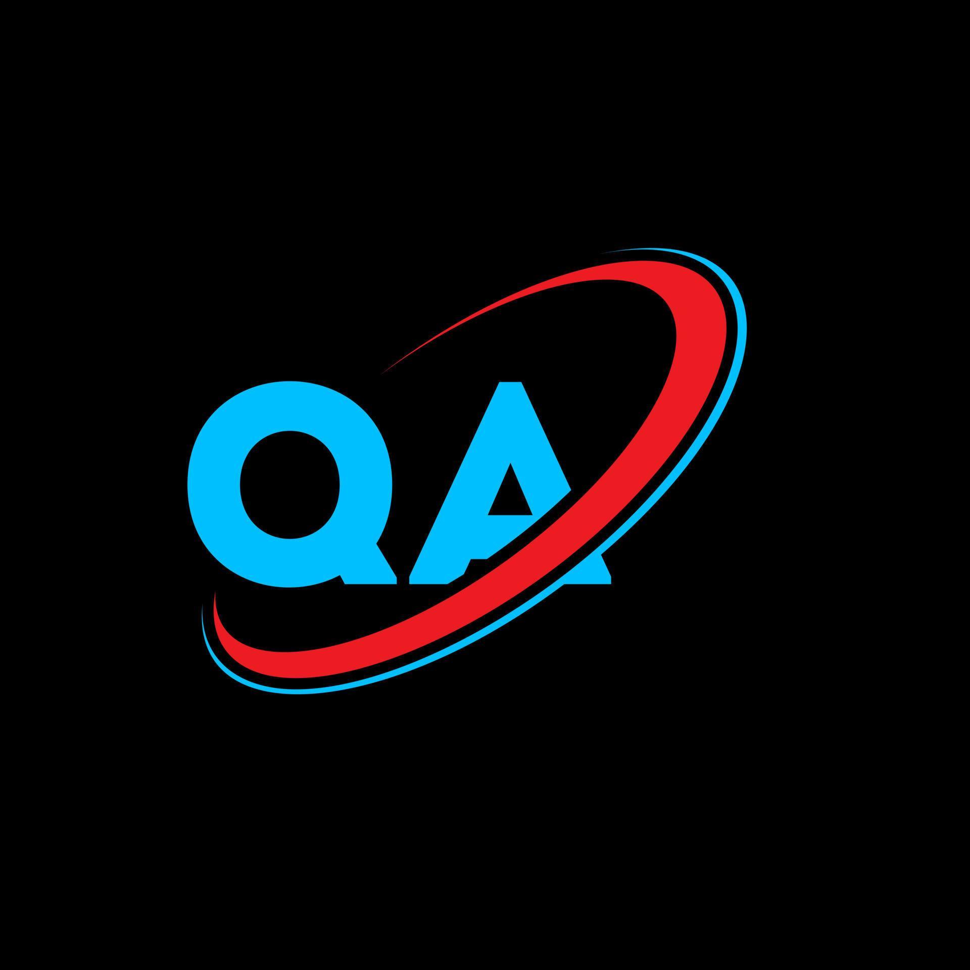Qa Logo Qa Design Blue And Red Qa Letter Qa Letter Logo Design Initial Letter Qa Linked