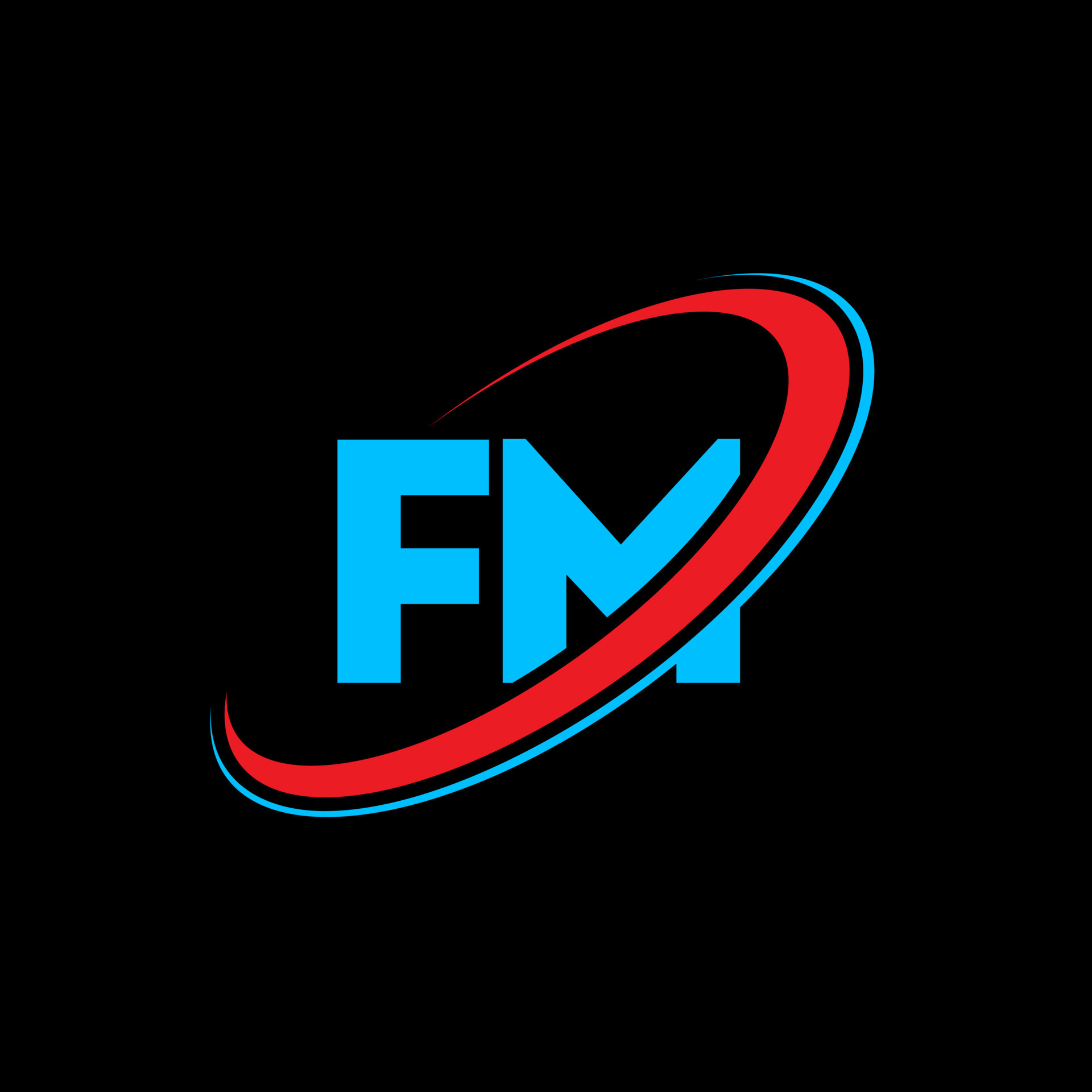 diseño del logotipo de la letra fm fm. letra inicial fm círculo vinculado en mayúsculas logo ...