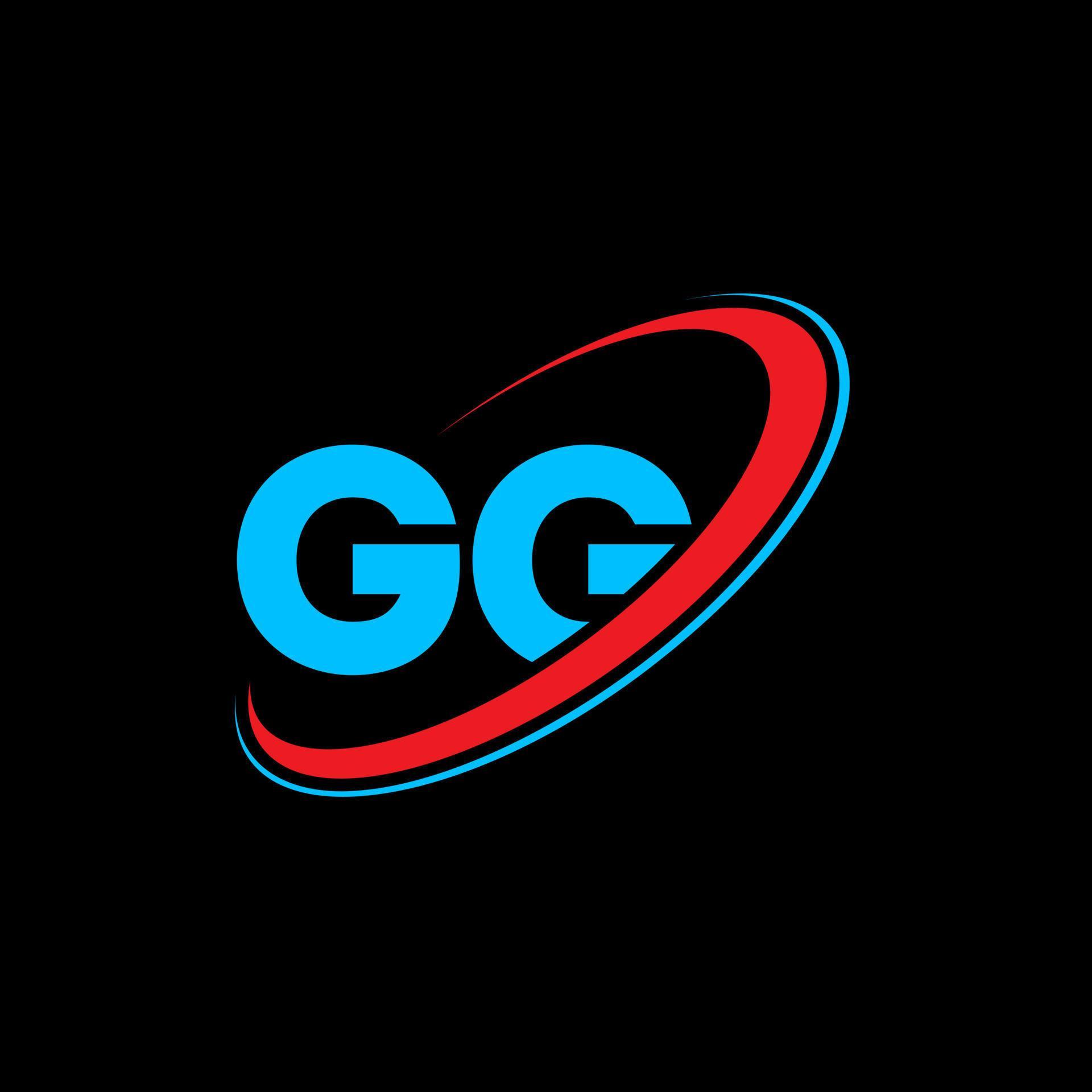 Logotipo De Gg Diseño Gg Letra Gg Azul Y Roja Diseño Del Logotipo De