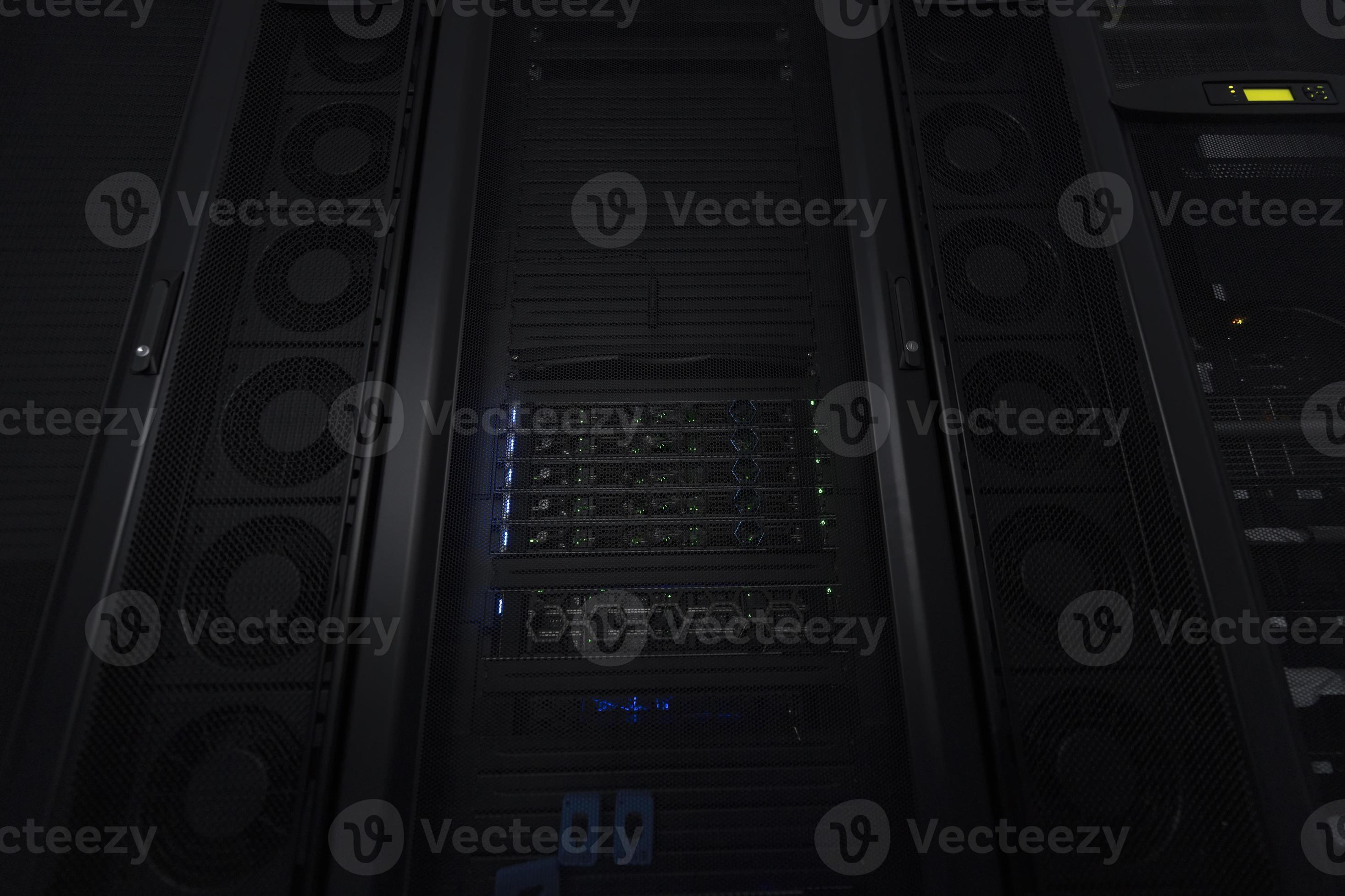 Data Center With Multiple Rows of Fully Operational Server Racks ...