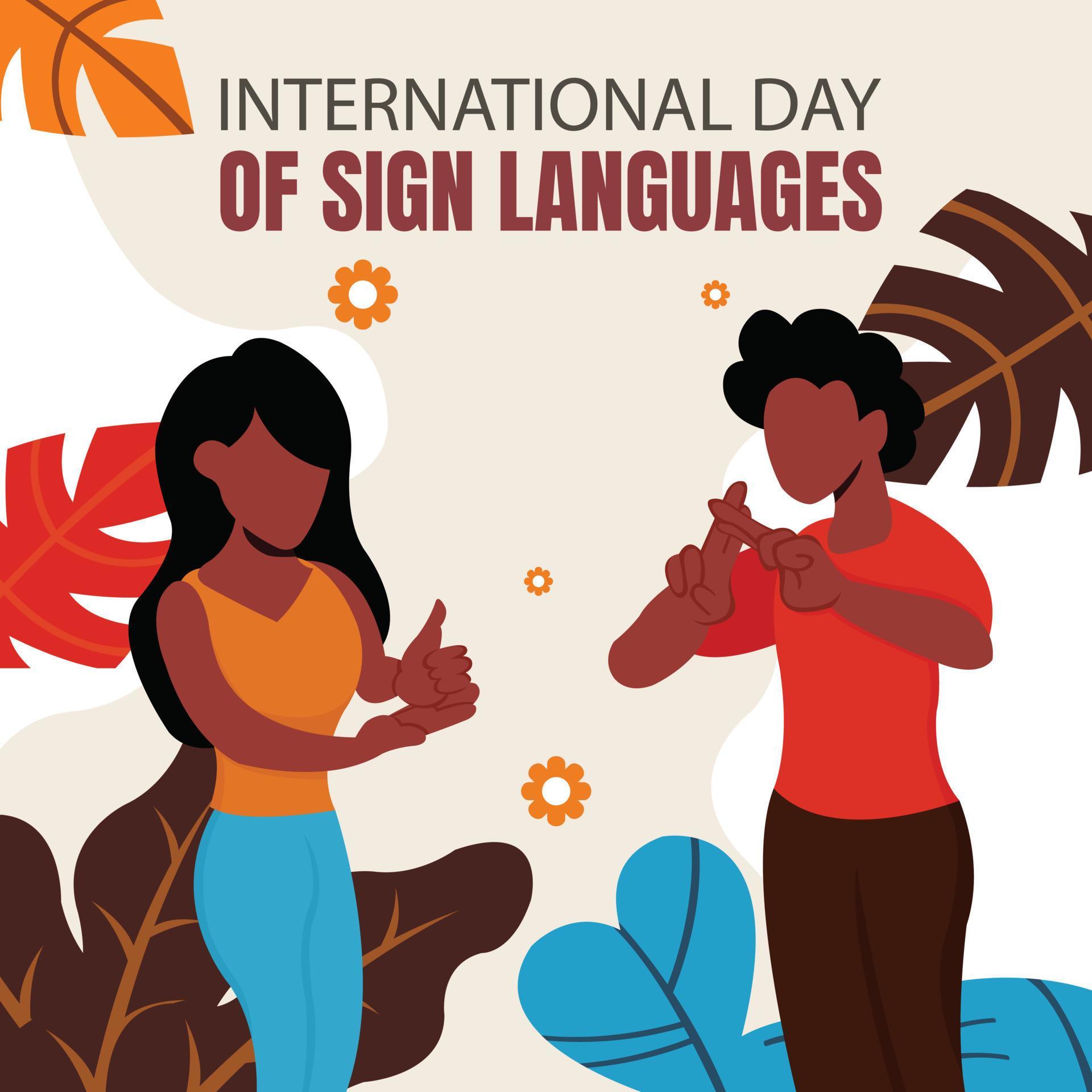 illustration vector graphic of a couple is demonstrating sign language ...