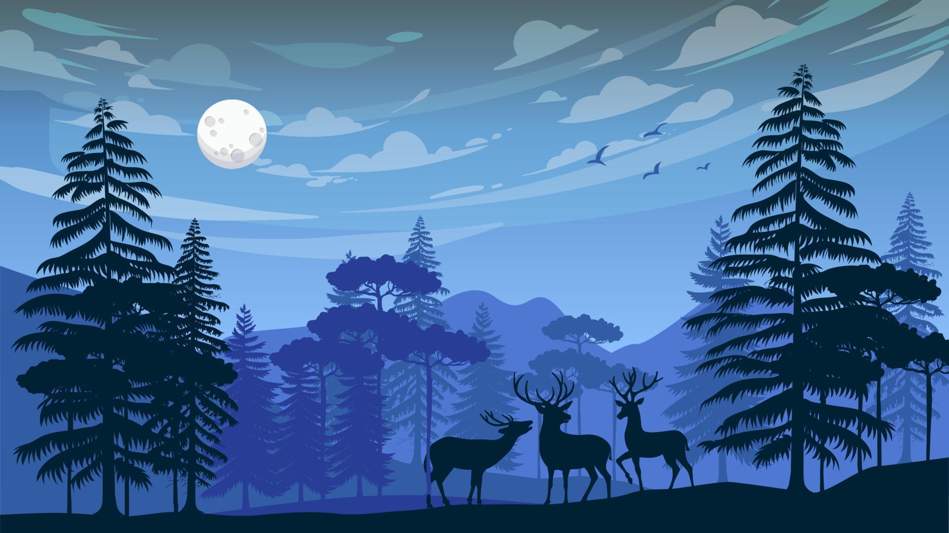 wildlife forest nature vector mountain 11323385 Vector Art at Vecteezy