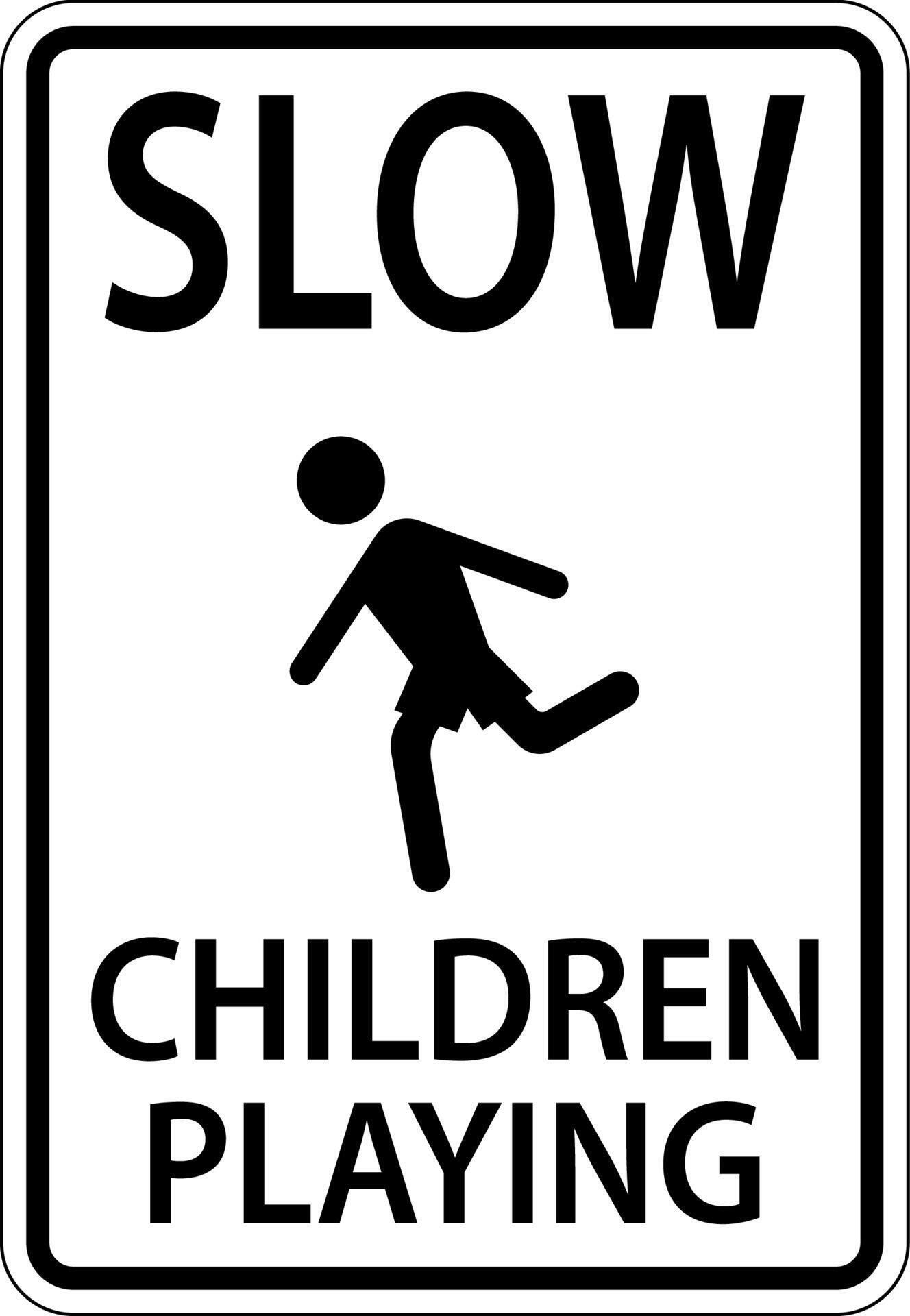 Slow Children Playing Sign On White Background 11323498 Vector Art at ... Slow Children Playing Sign On White Background 11323498 Vector Art at ...