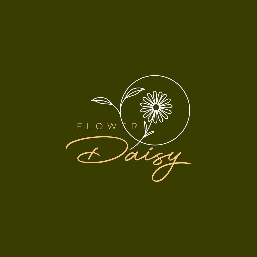 Aesthetic Line Feminine Daisy Flower Logo 11324204 Vector Art At Vecteezy