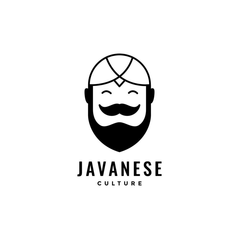 man bearded with java hat logo design 11324700 Vector Art at Vecteezy