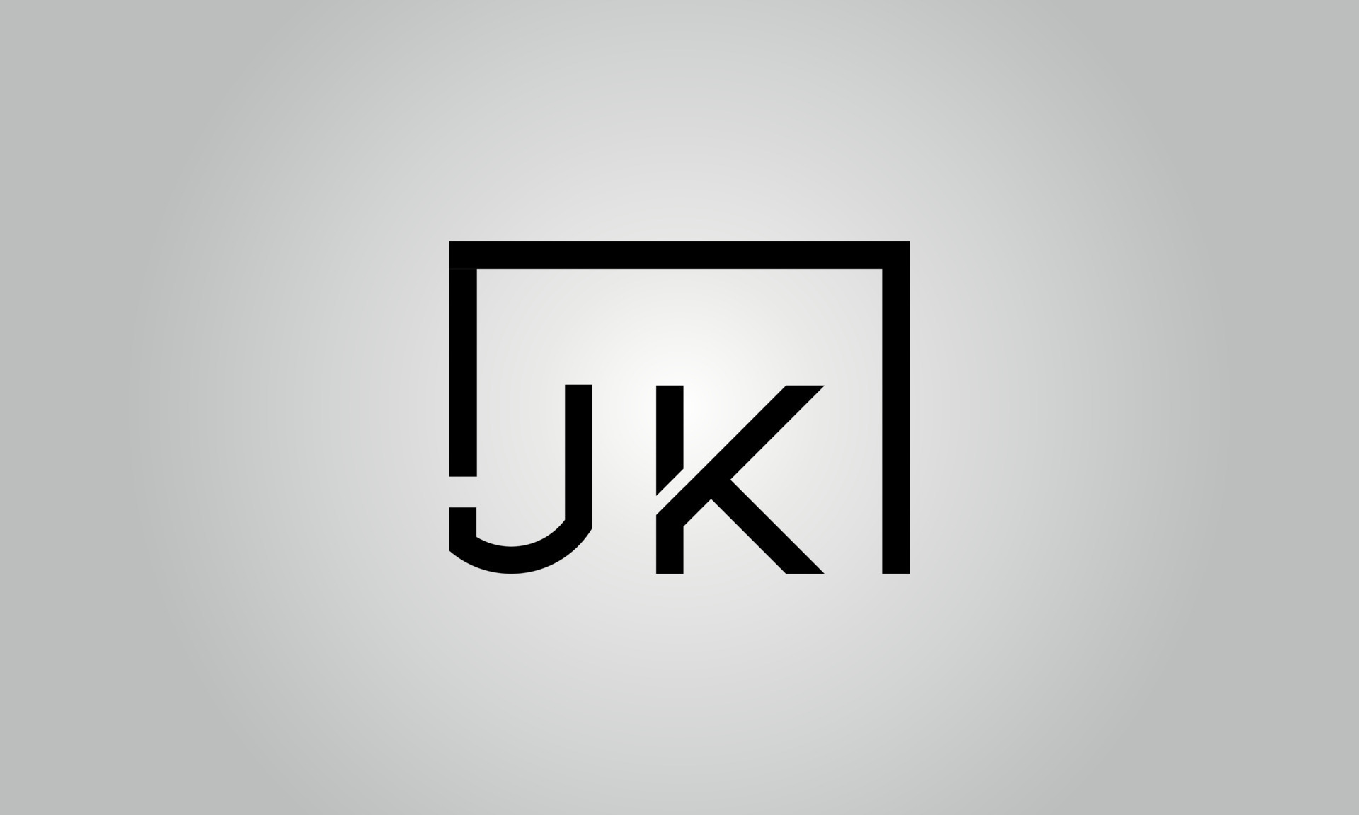 Letter JK logo design. JK logo with square shape in black colors vector free vector template ...