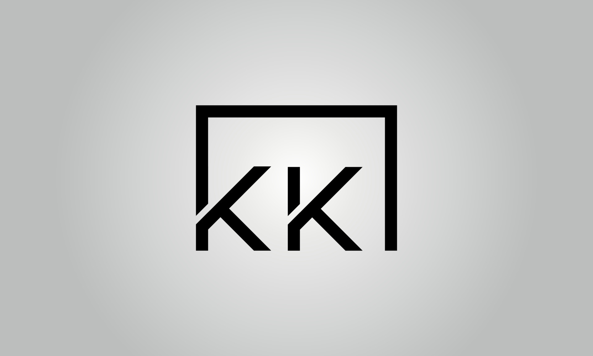 Letter Kk Logo Design Kk Logo With Square Shape In Black Colors Vector