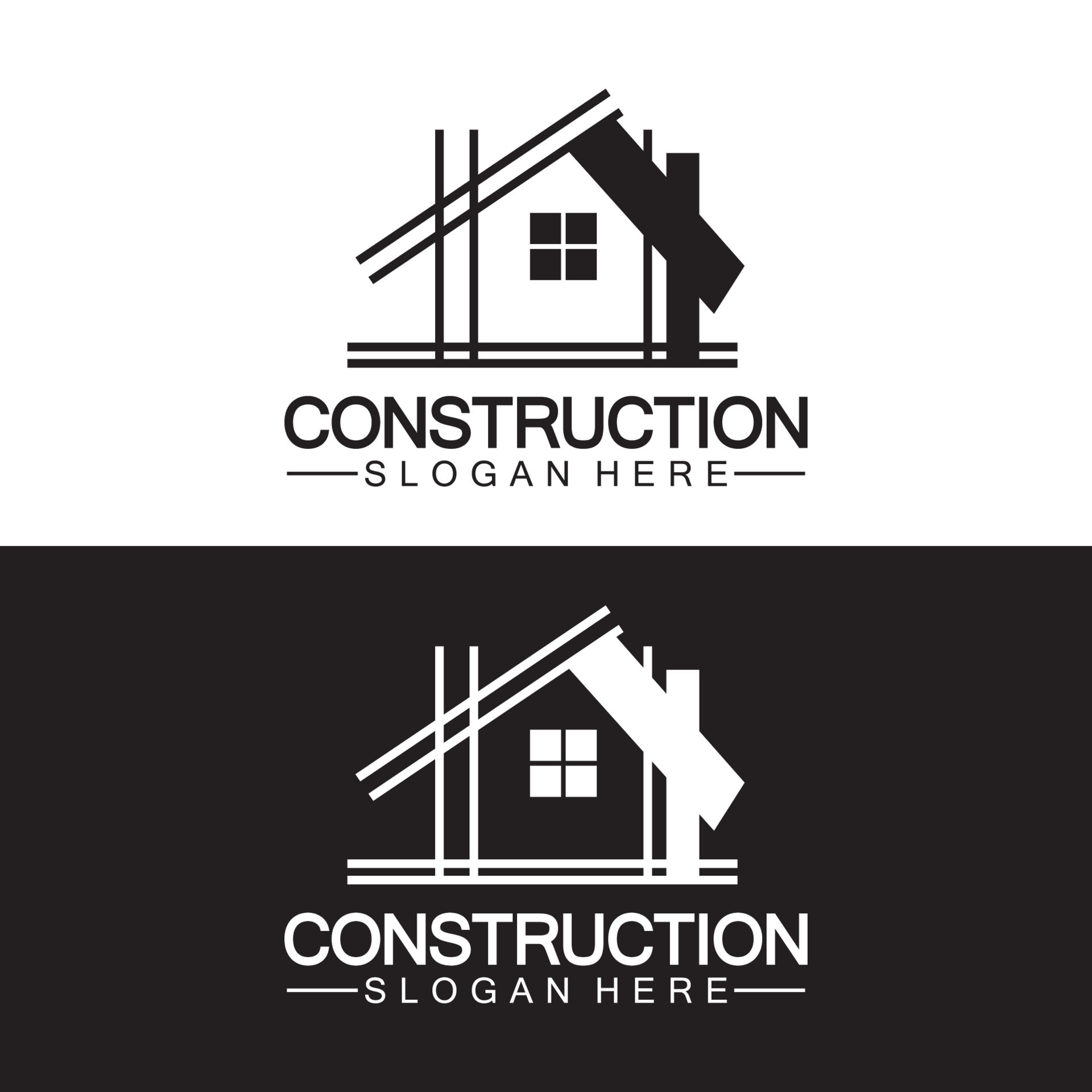 construcción, reparación de viviendas y diseño de logotipo de concepto ...