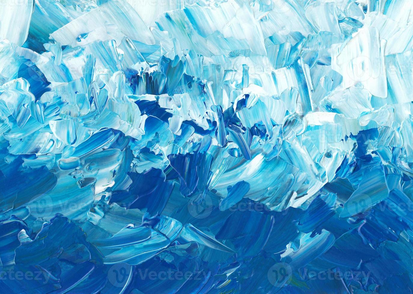 Abstract artistic background. Blue and white brush strokes on paper ...