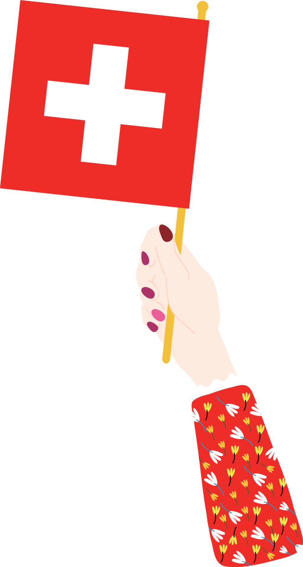 Switzerland Flag Vector Hand Drawn Flag Swiss Franc Vector Hand Drawn