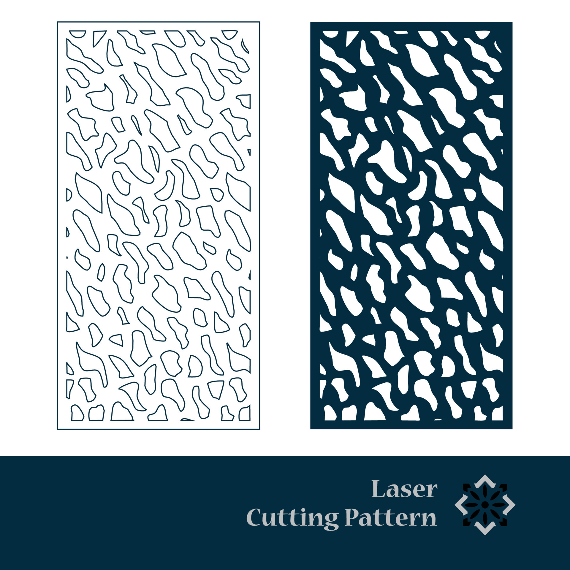 Laser And Cnc Cut Pattern Vector Template With Abstract Geometric Texture In Oriental Style