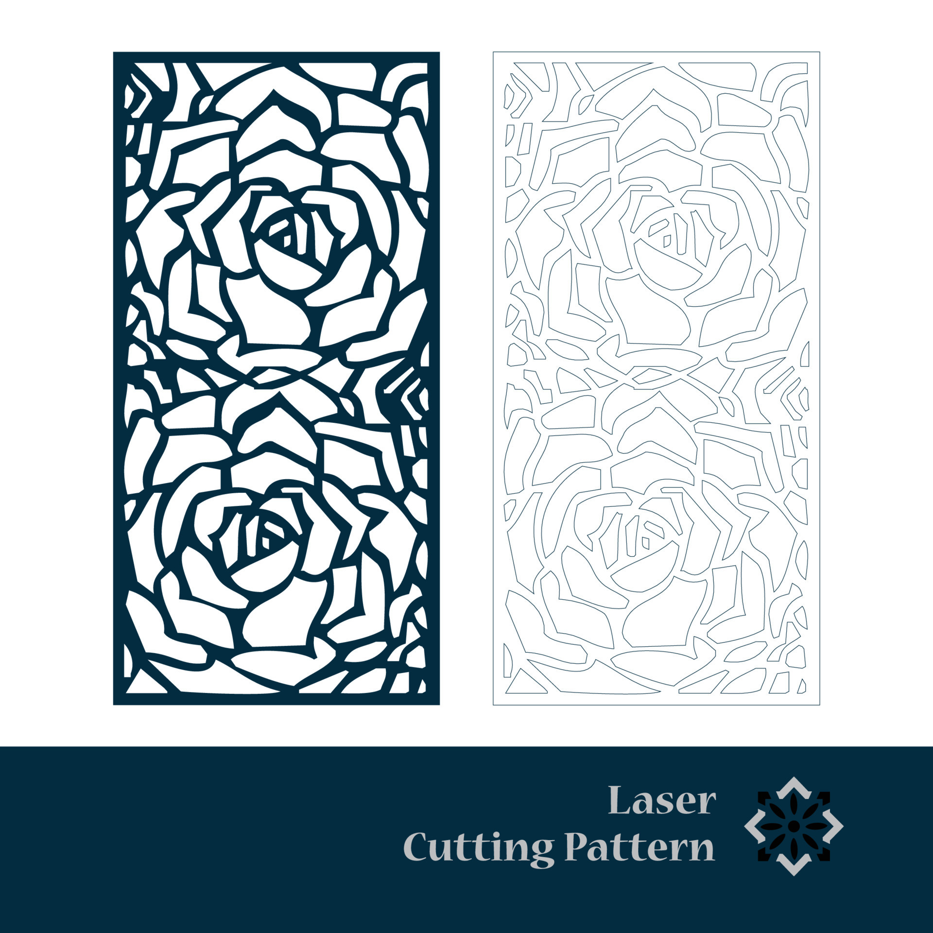 Laser And Cnc Cut Pattern Vector Template With Abstract Geometric Texture In Oriental Style