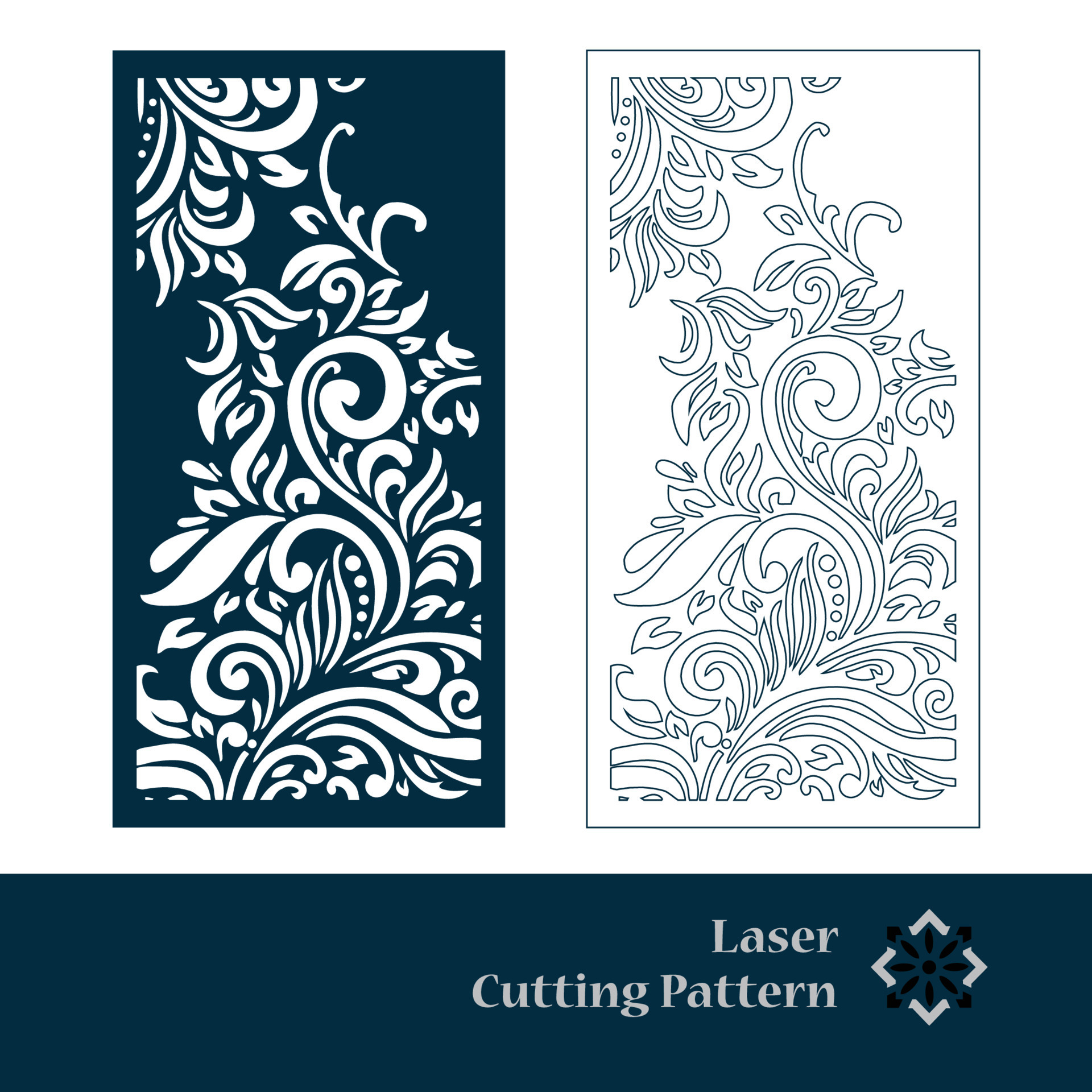 Laser And Cnc Cut Pattern Vector Template With Abstract Geometric Texture In Oriental Style