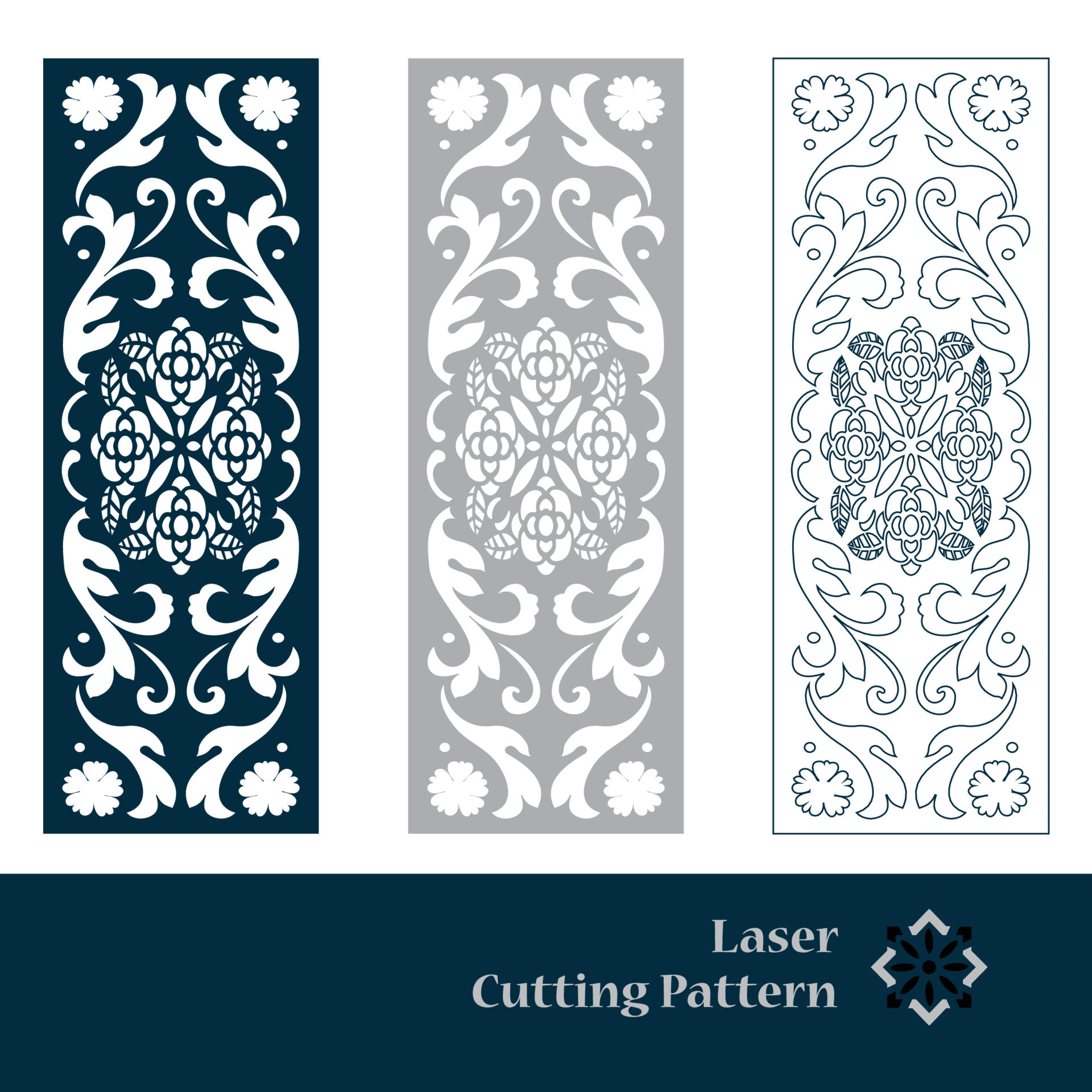 Laser And Cnc Cut Pattern Vector Template With Abstract Geometric Texture In Oriental Style