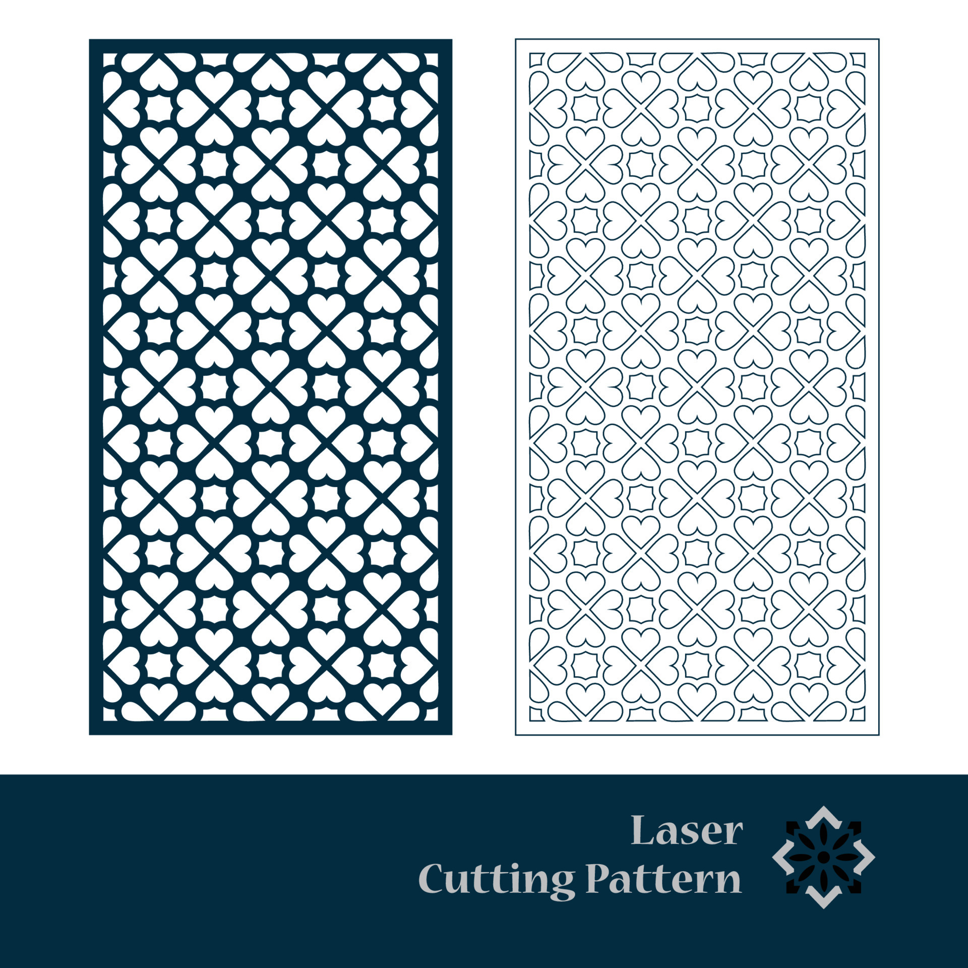 Laser And Cnc Cut Pattern Vector Template With Abstract Geometric Texture In Oriental Style