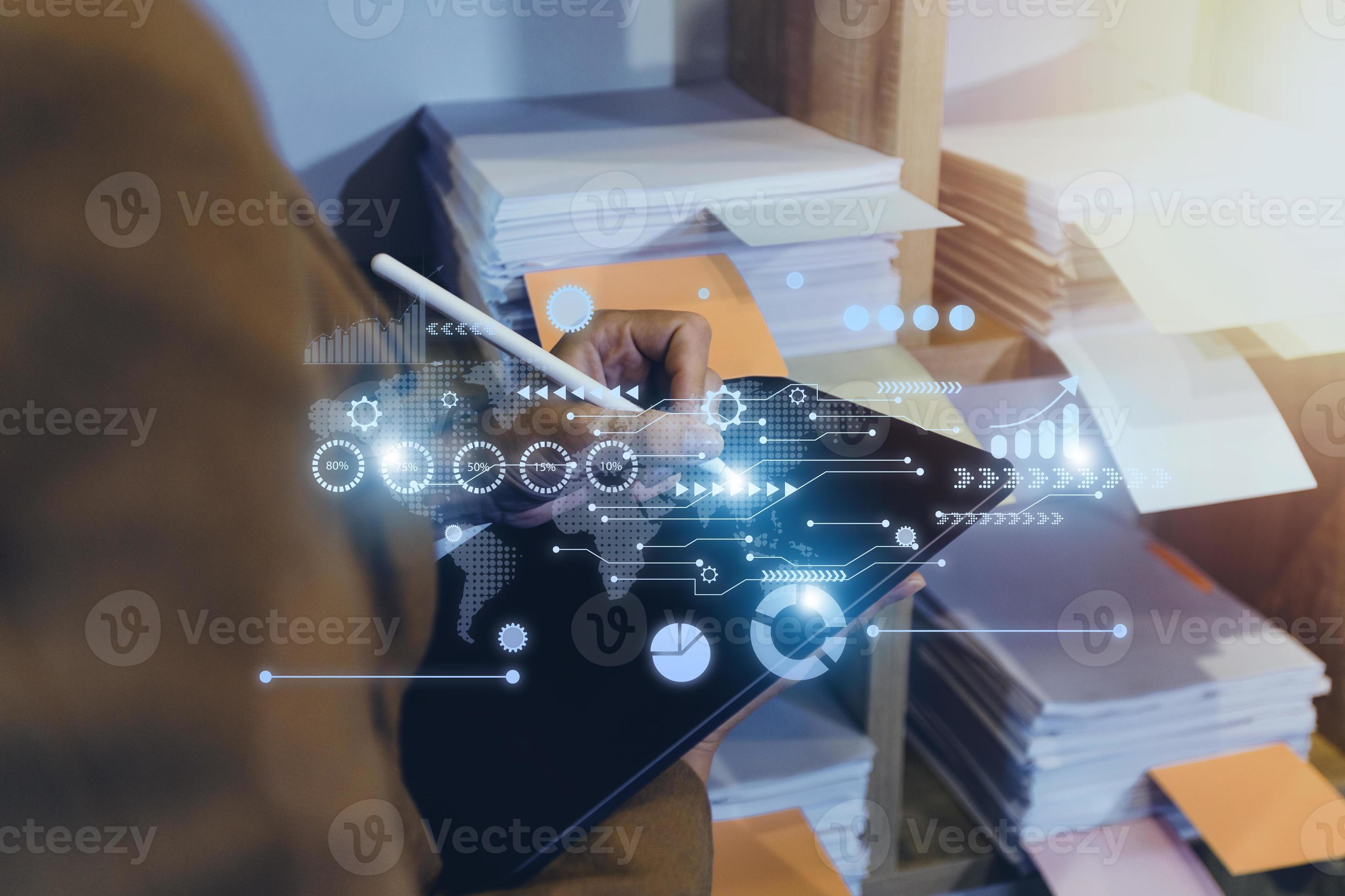 Cyber Security Internet And Networking Concept. Businessman Hand ...